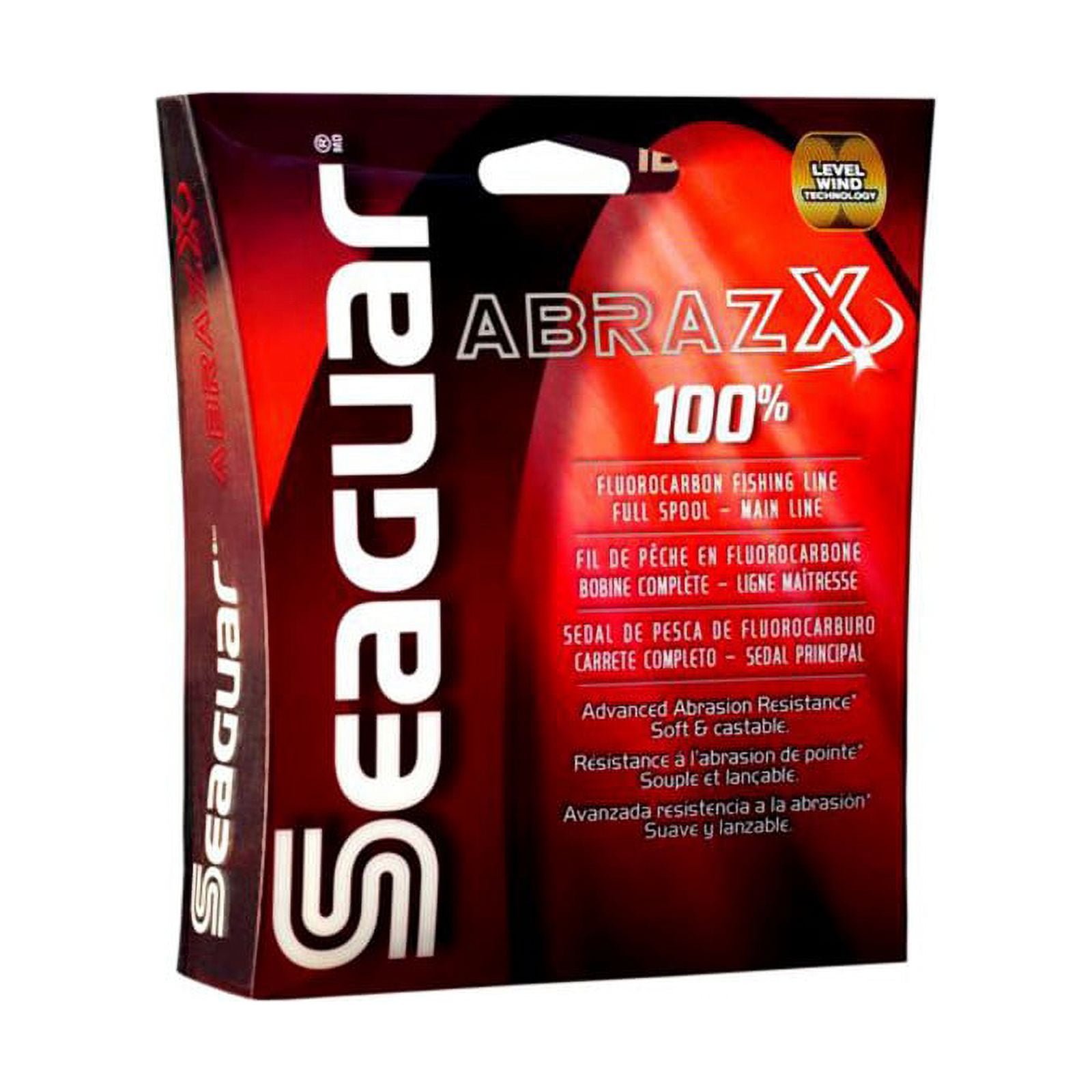 Seaguar AbrazX 100% Fluorocarbon Fishing Line 20lbs, 200yds Break ...