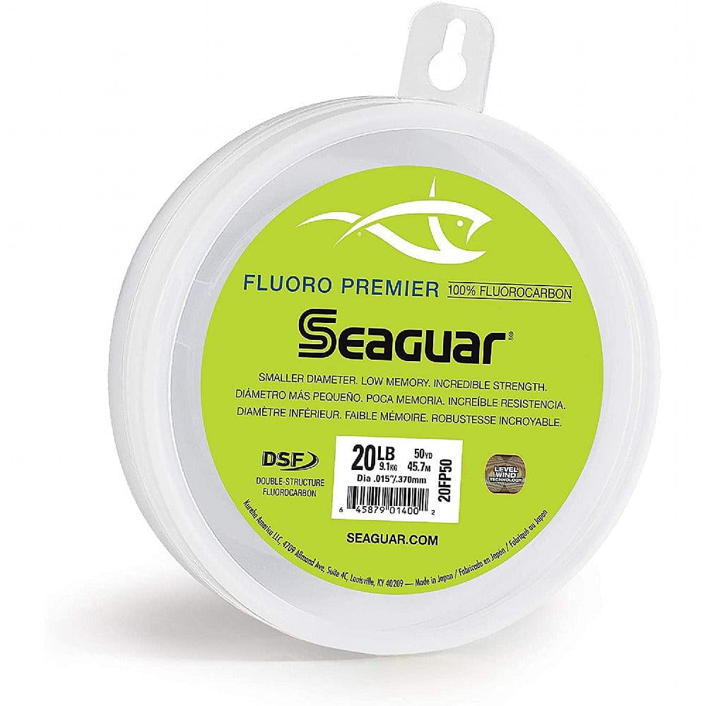Seaguar Fluoro Premier 100% Fluorocarbon Fishing Line(DSF), 20lbs ...