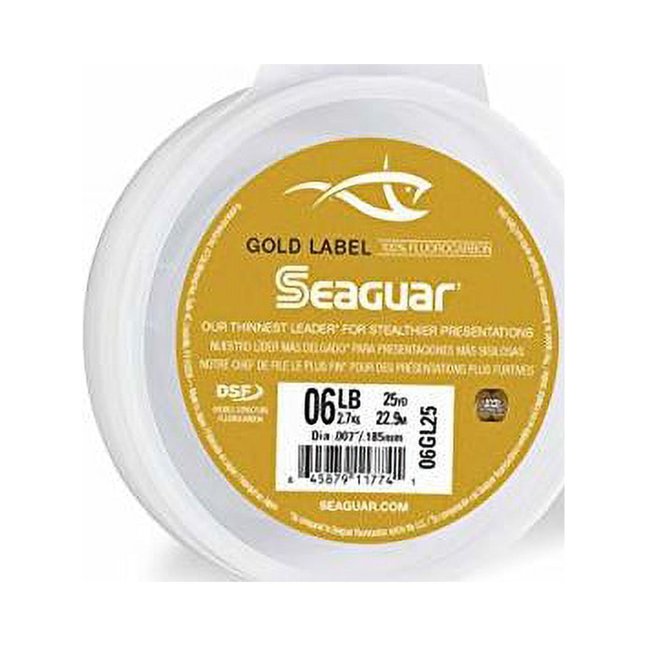 Seaguar Gold Label 100% Fluorocarbon Fishing Line(DSF), 6lbs, 25yds ...