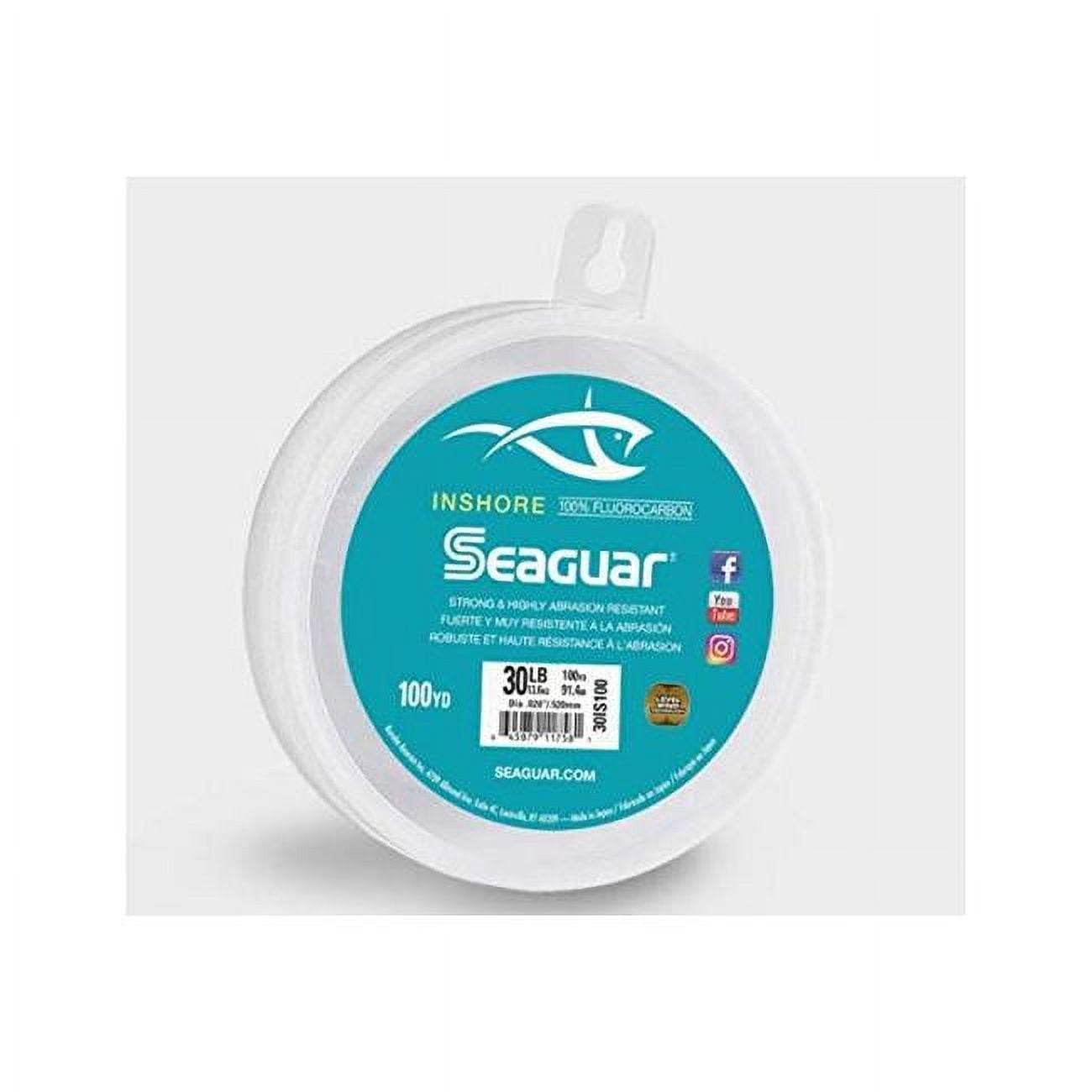 Seaguar InShore 100% Fluorocarbon Fishing Line 30lbs, 100yds Break ...