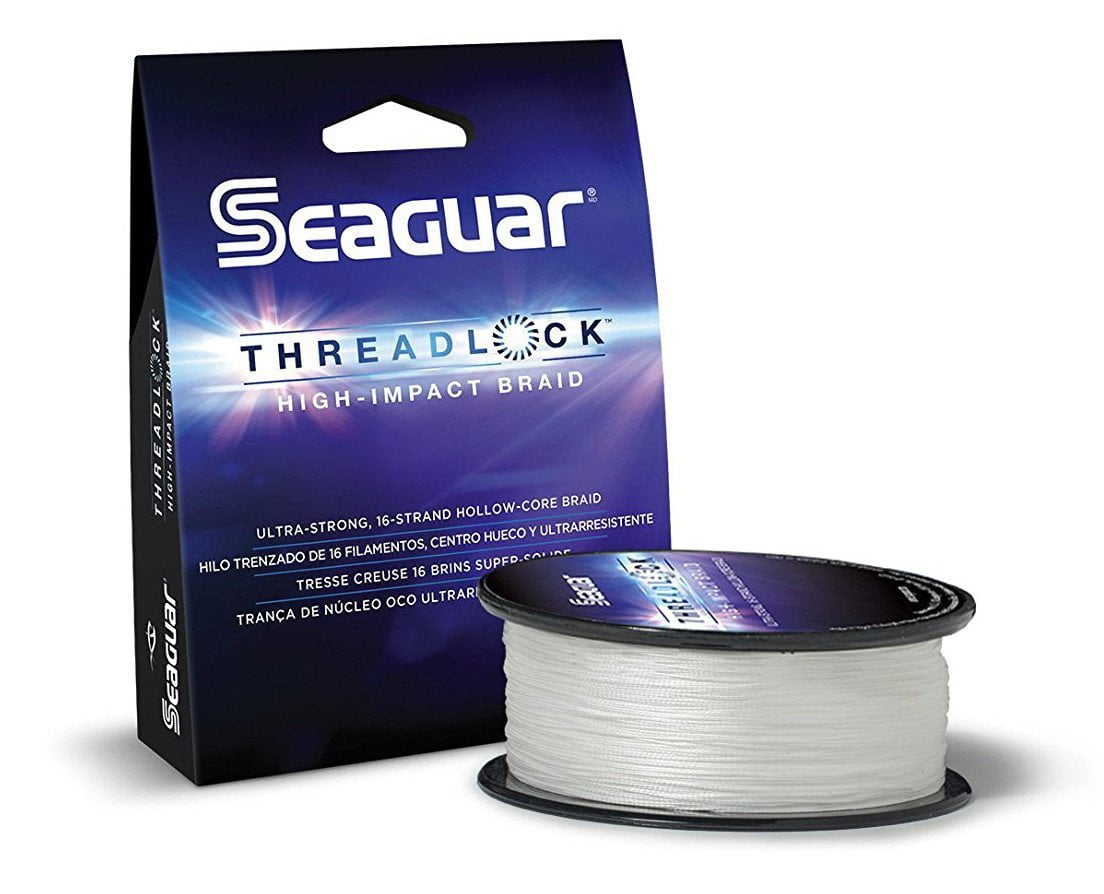 Seaguar Threadlock Fishing Line, 16 Strand Hollow Core Braid, High Visibility White, 200lbs ...