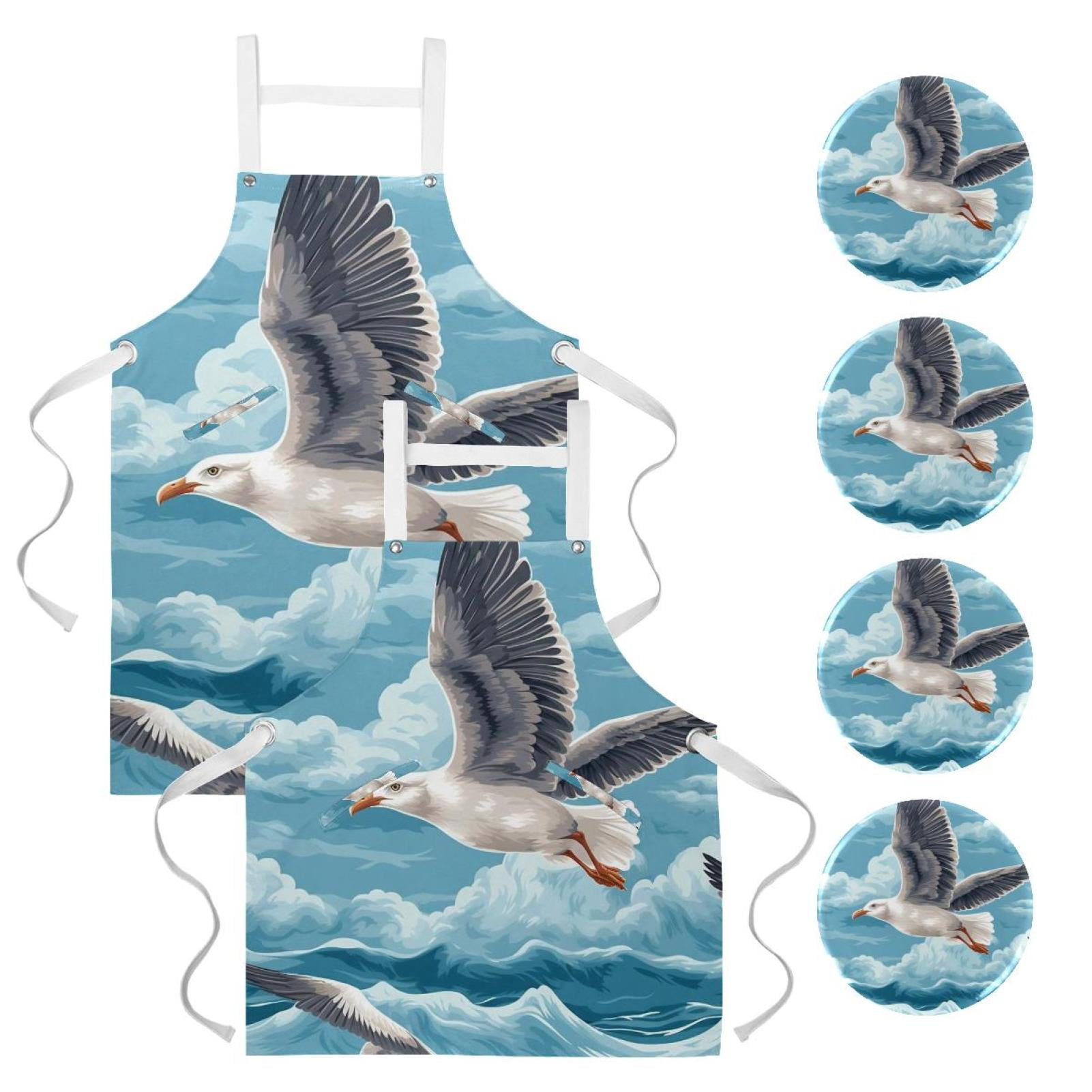 Seagull 2 Pack Waterproof Button Pin with Pockets and Badge Set Server ...