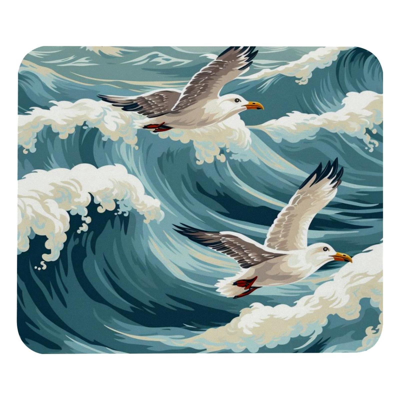 Seagull 8.3x9.8 Inch Square Non-Slip Rubber Bottom Mouse Pad, Desk Pad ...