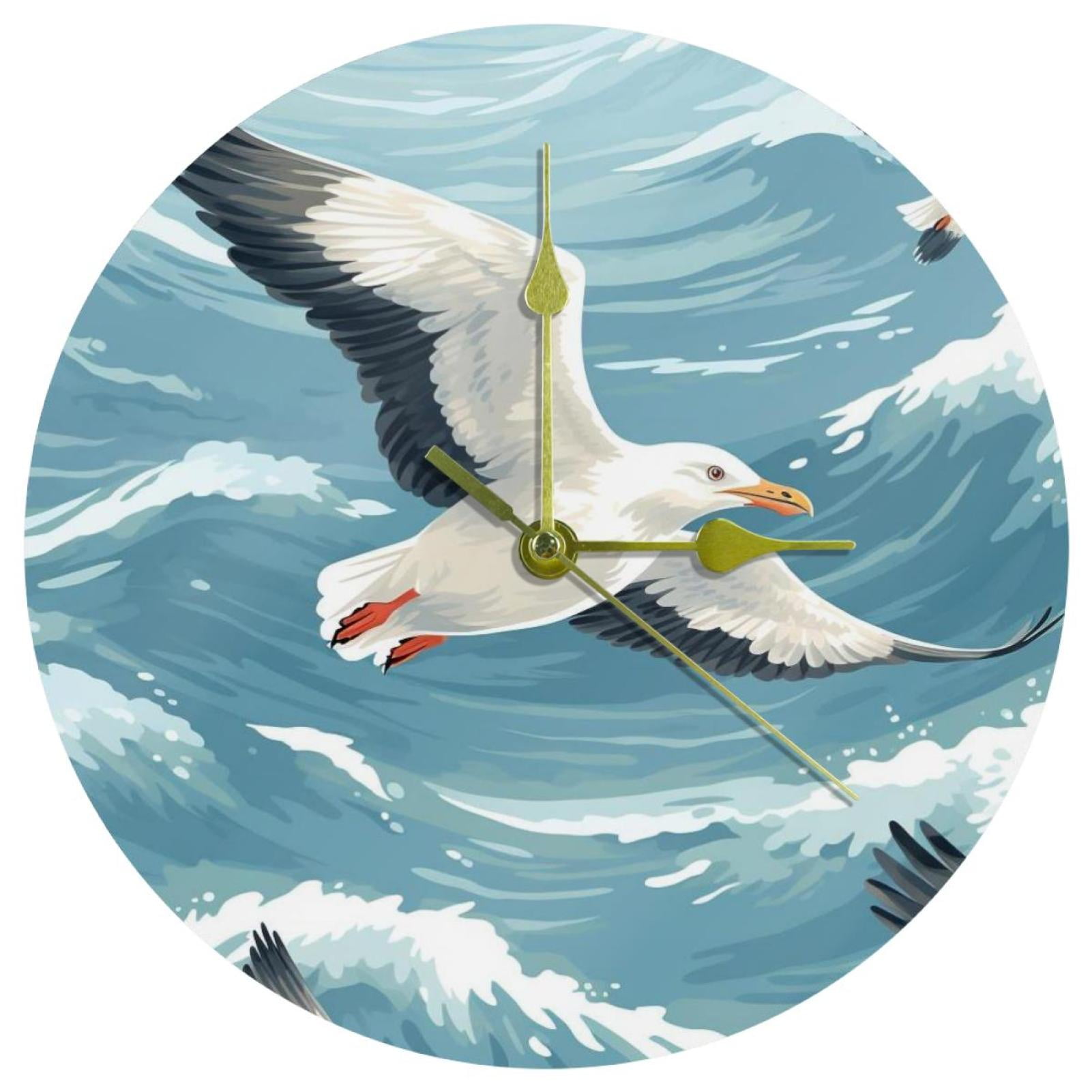 Seagull Acrylic Circular Wall Clock - Elegant Timepiece for Home Decor ...
