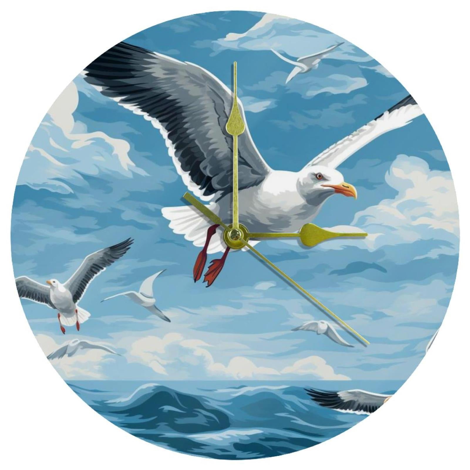 Seagull Circular Acrylic Wall Clock - Stylish Timepiece for Modern ...