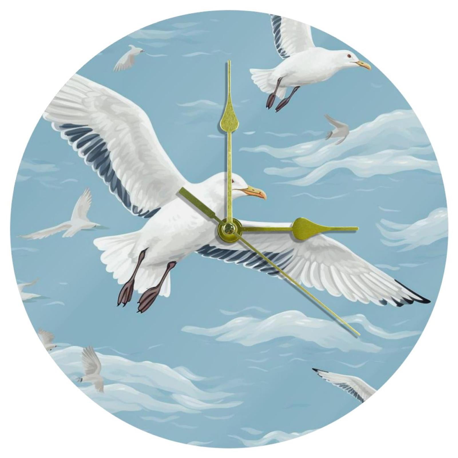 Seagull Circular Acrylic Wall Clock - Stylish Timepiece for Modern ...