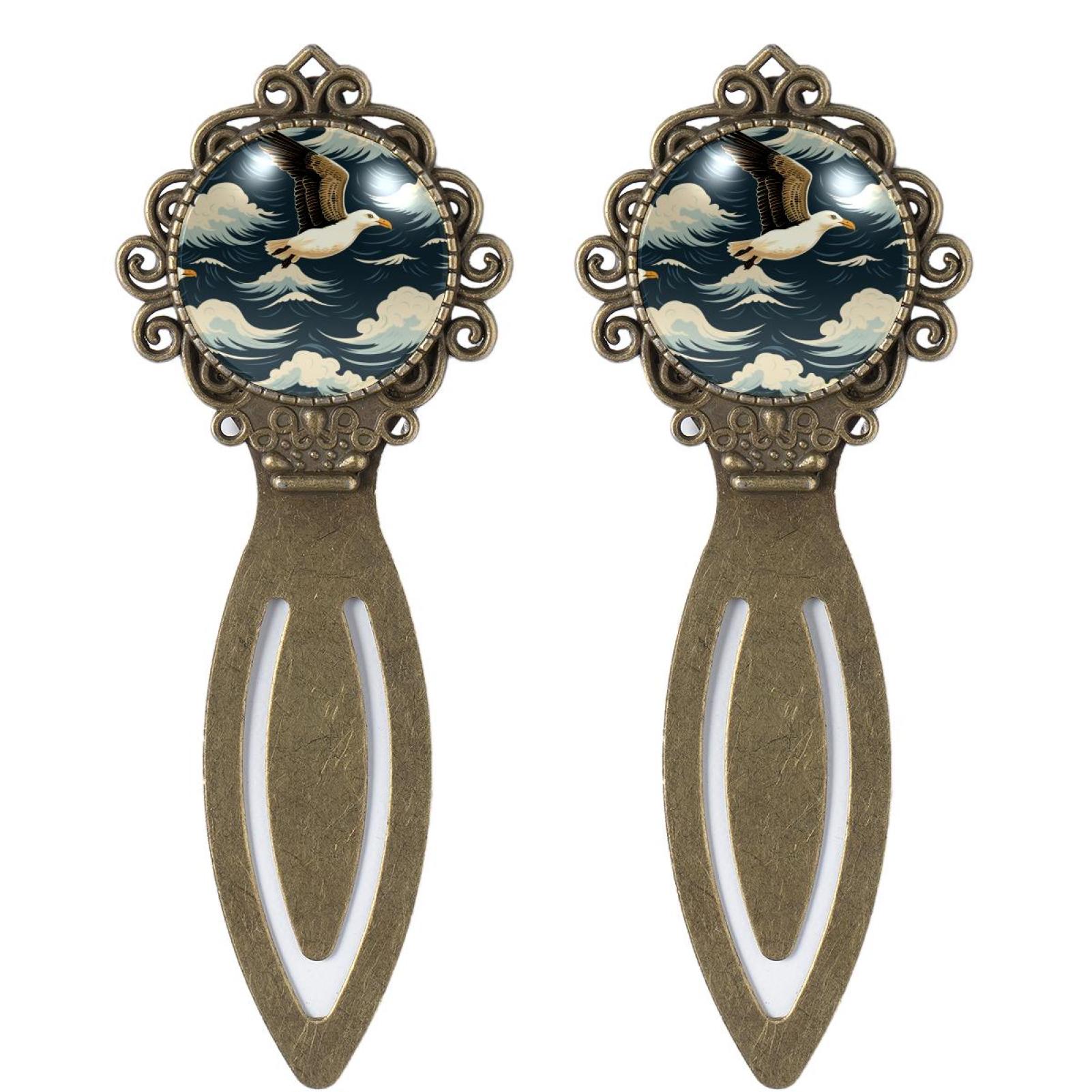 Seagull Copper-Colored Lace Bookmarks Set of 2 - Stainless Steel Book ...