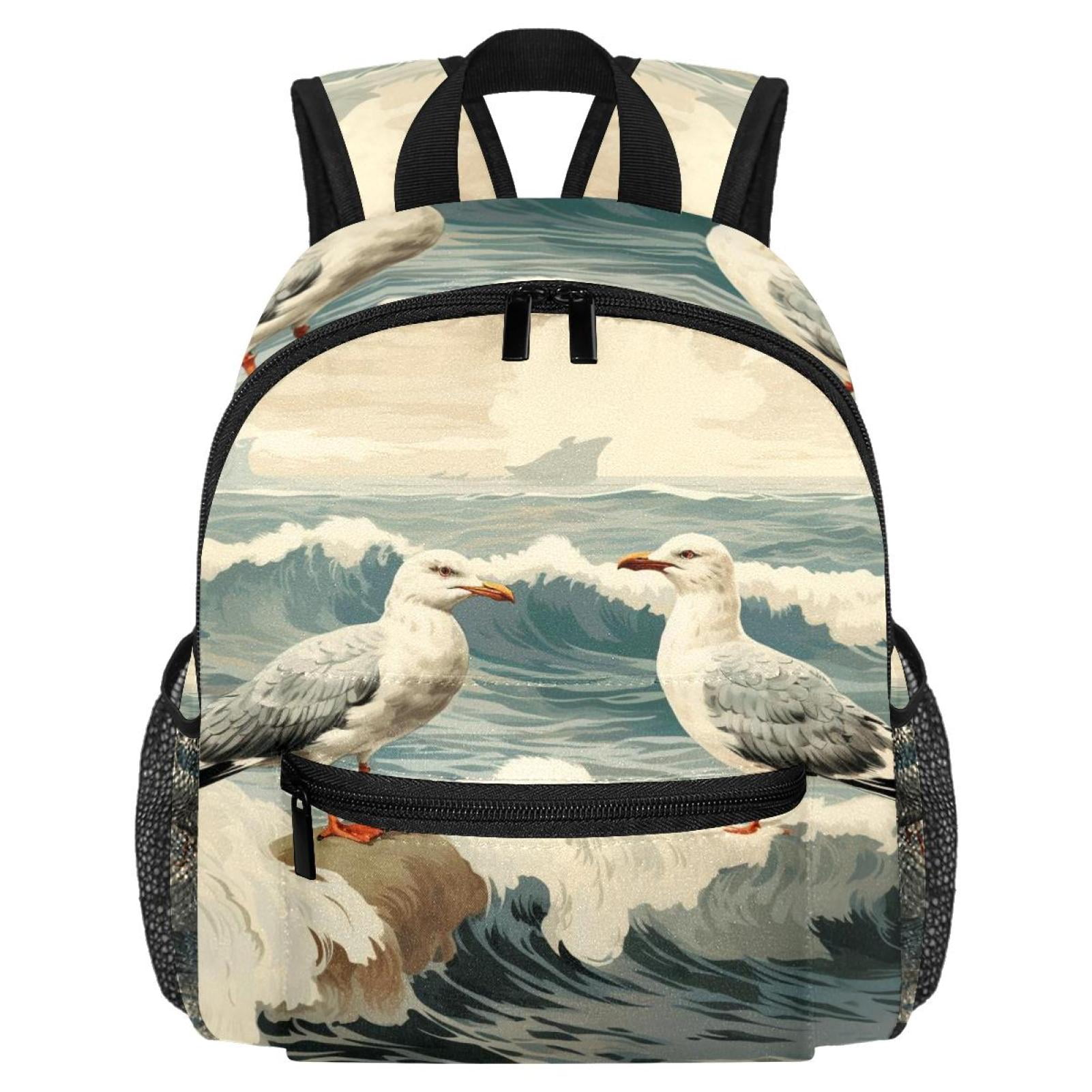 Seagull Cute Book Bag with Adjustable Shoulder Strap, Large Capacity ...