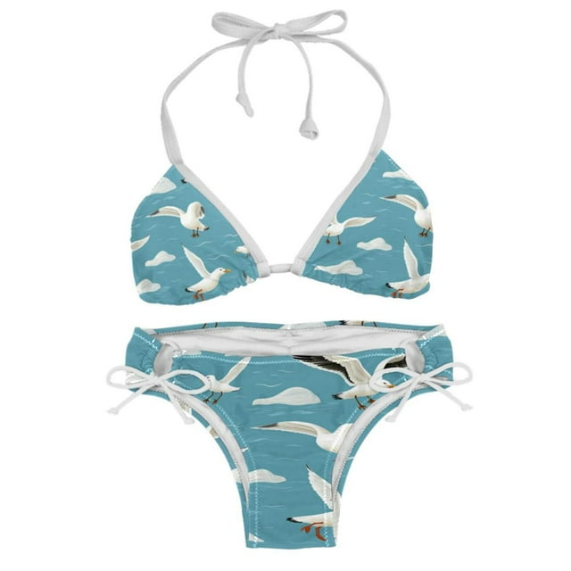 Seagull Detachable Sponge Adjustable Strap Bikini Set Two-Pack, Beach ...