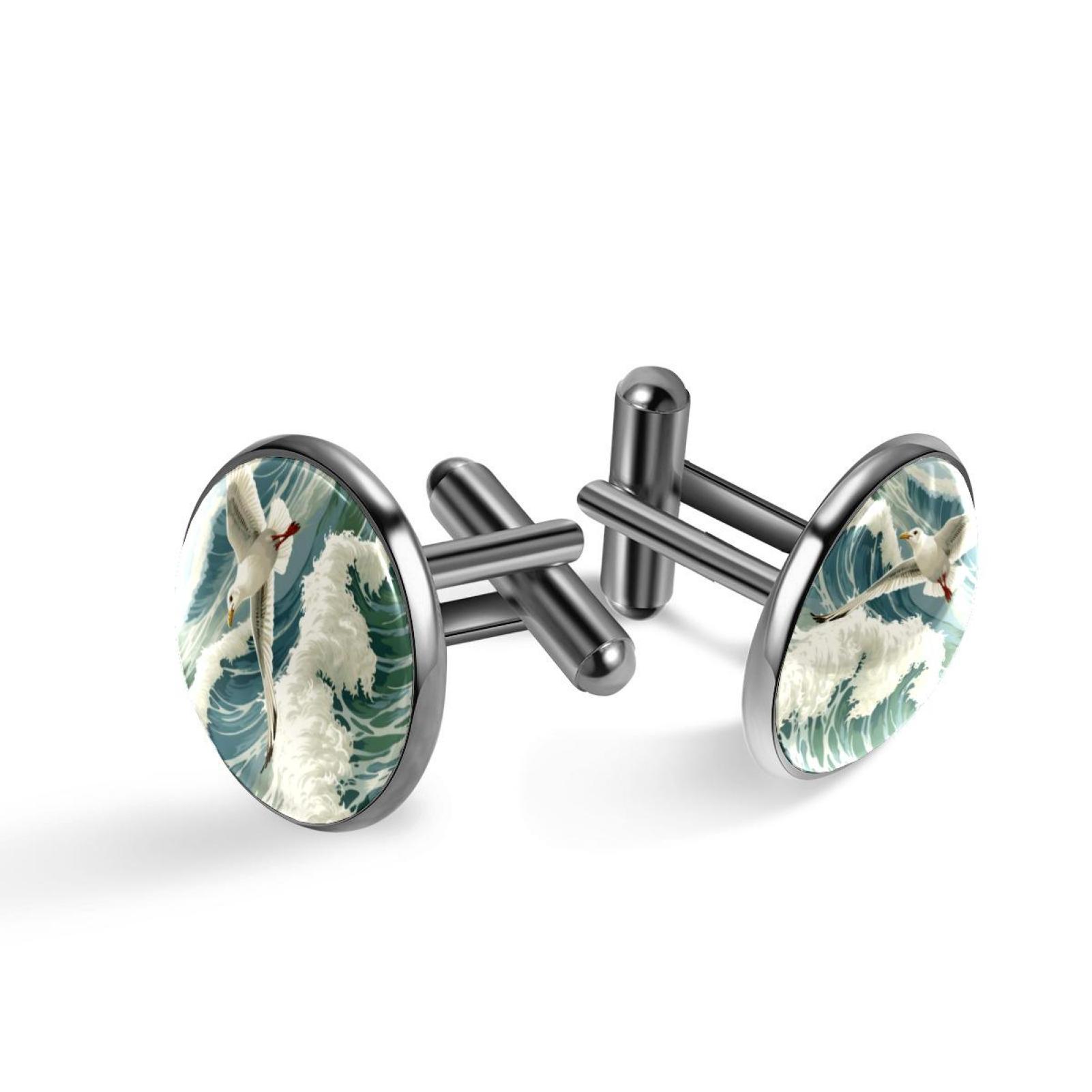 Seagull Elegant Men's Stainless Steel Cufflink Sets for Formal Attire ...