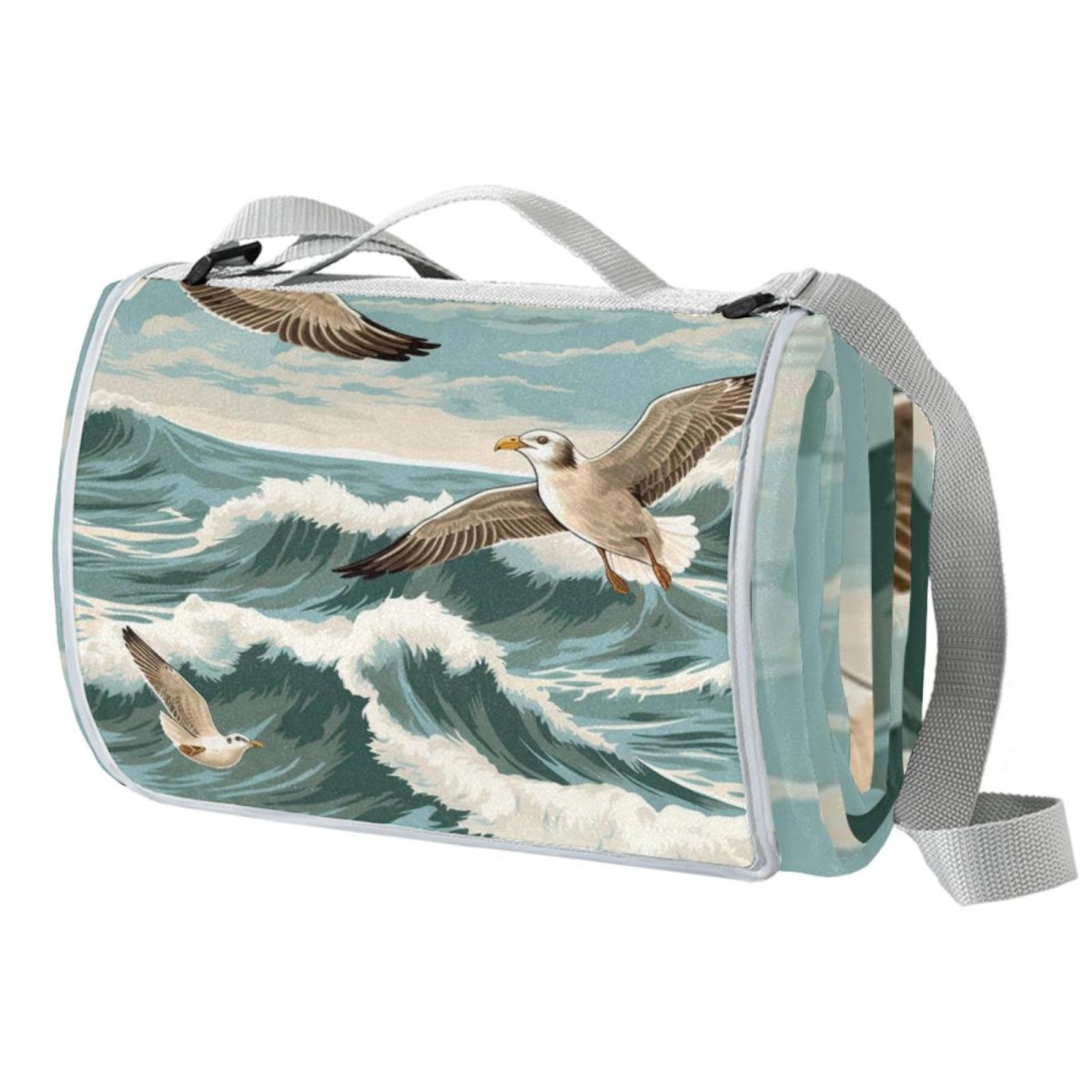 Seagull Extra Large Canvas Beach Blanket for Picnic, Outdoor Camping ...