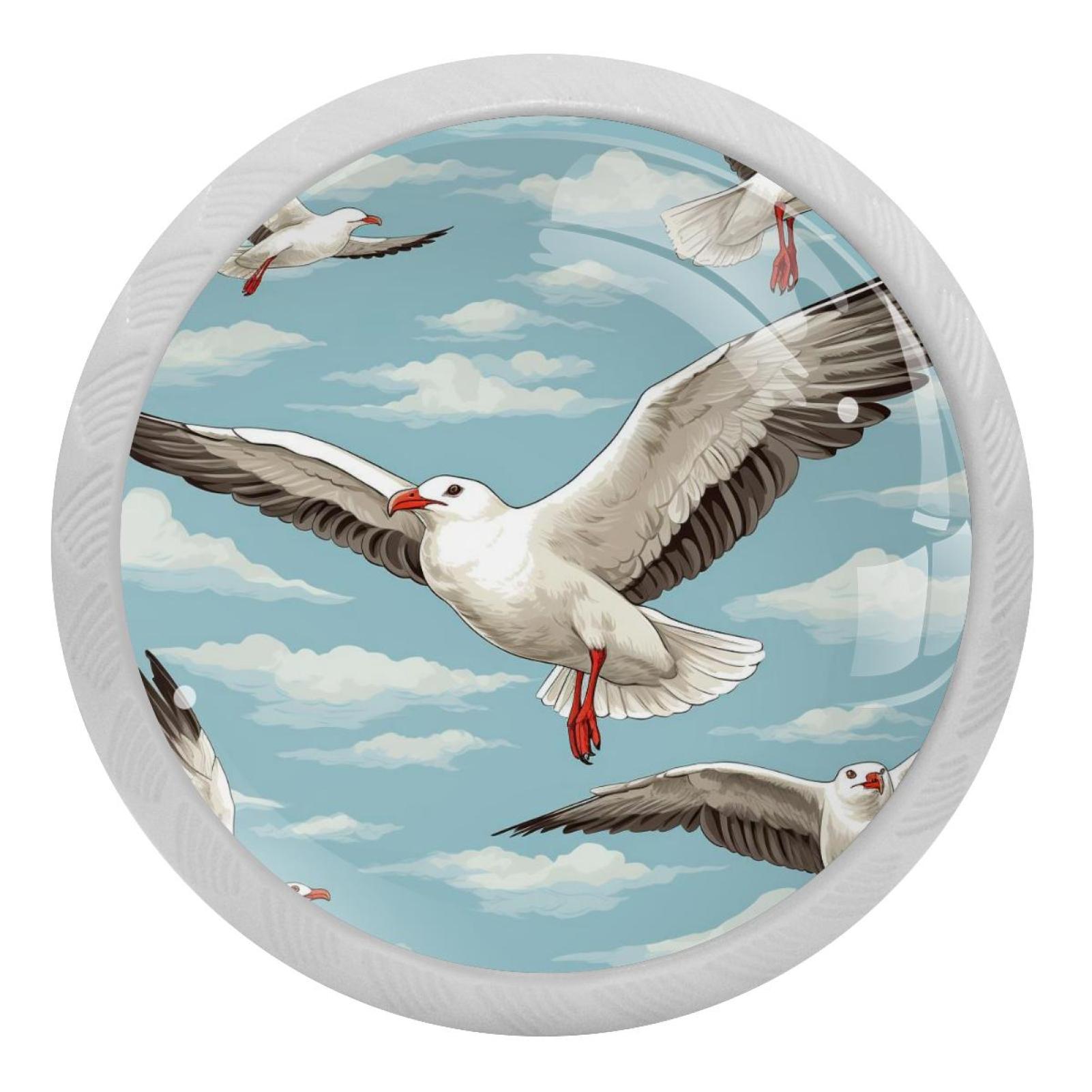 Seagull Fluorescent Drawer Pulls with Screws - Round 4-Pack, Glow-in ...