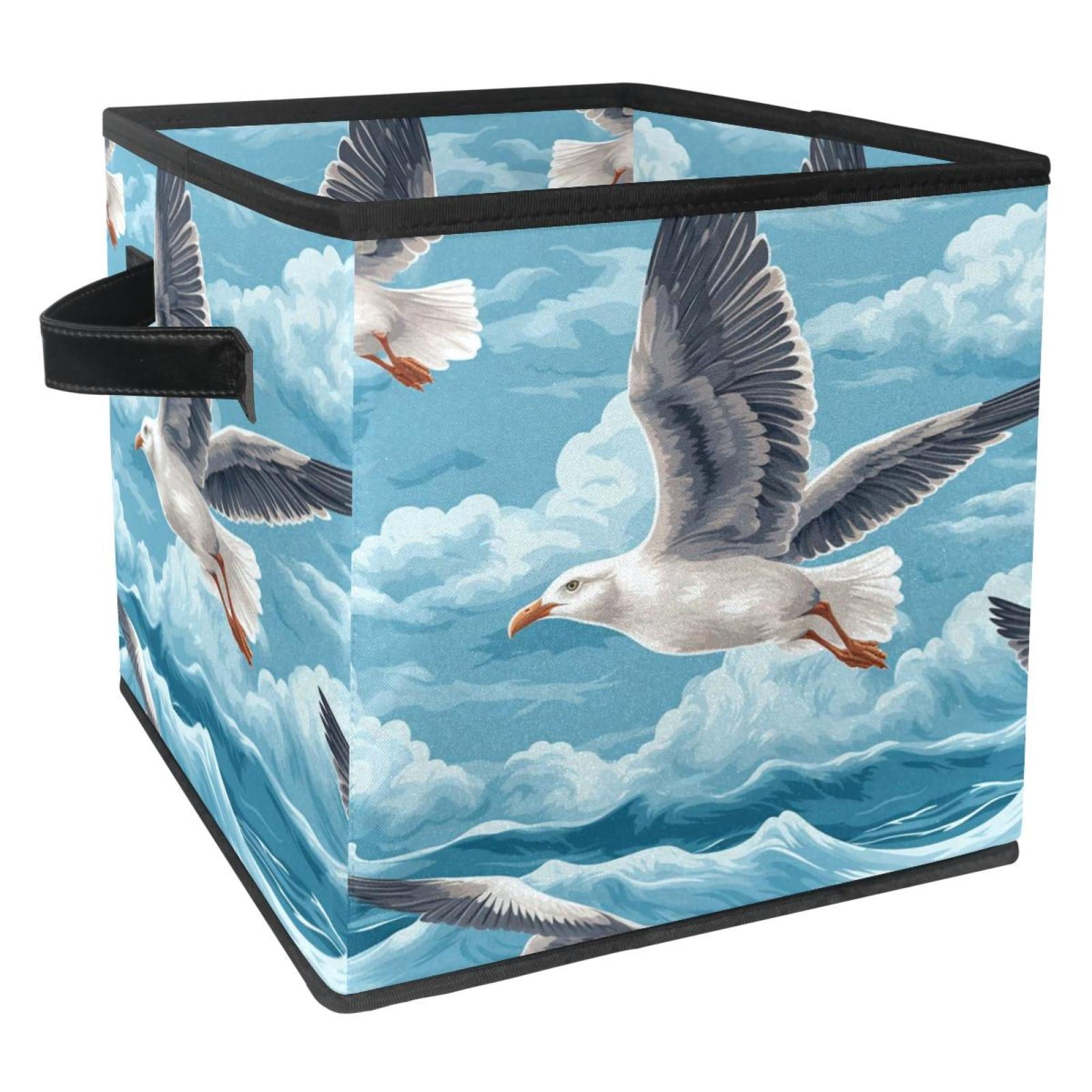 Seagull Foldable Toy Box with Handle, 10.8"x10.5"x10.6", Large Capacity ...