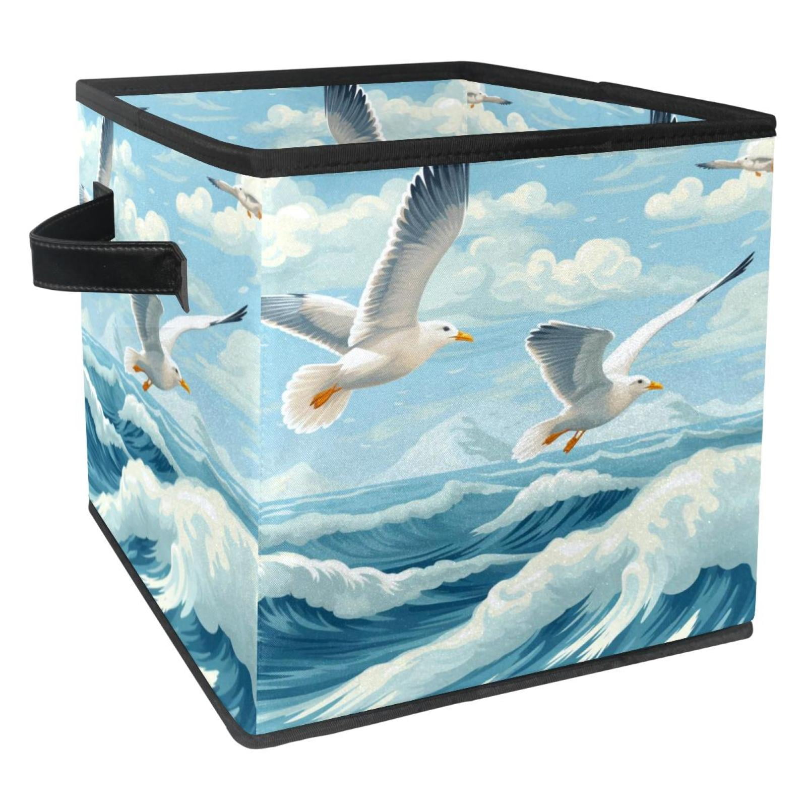 Seagull Foldable Toy Box with Handle, 10.8"x10.5"x10.6", Large Capacity ...