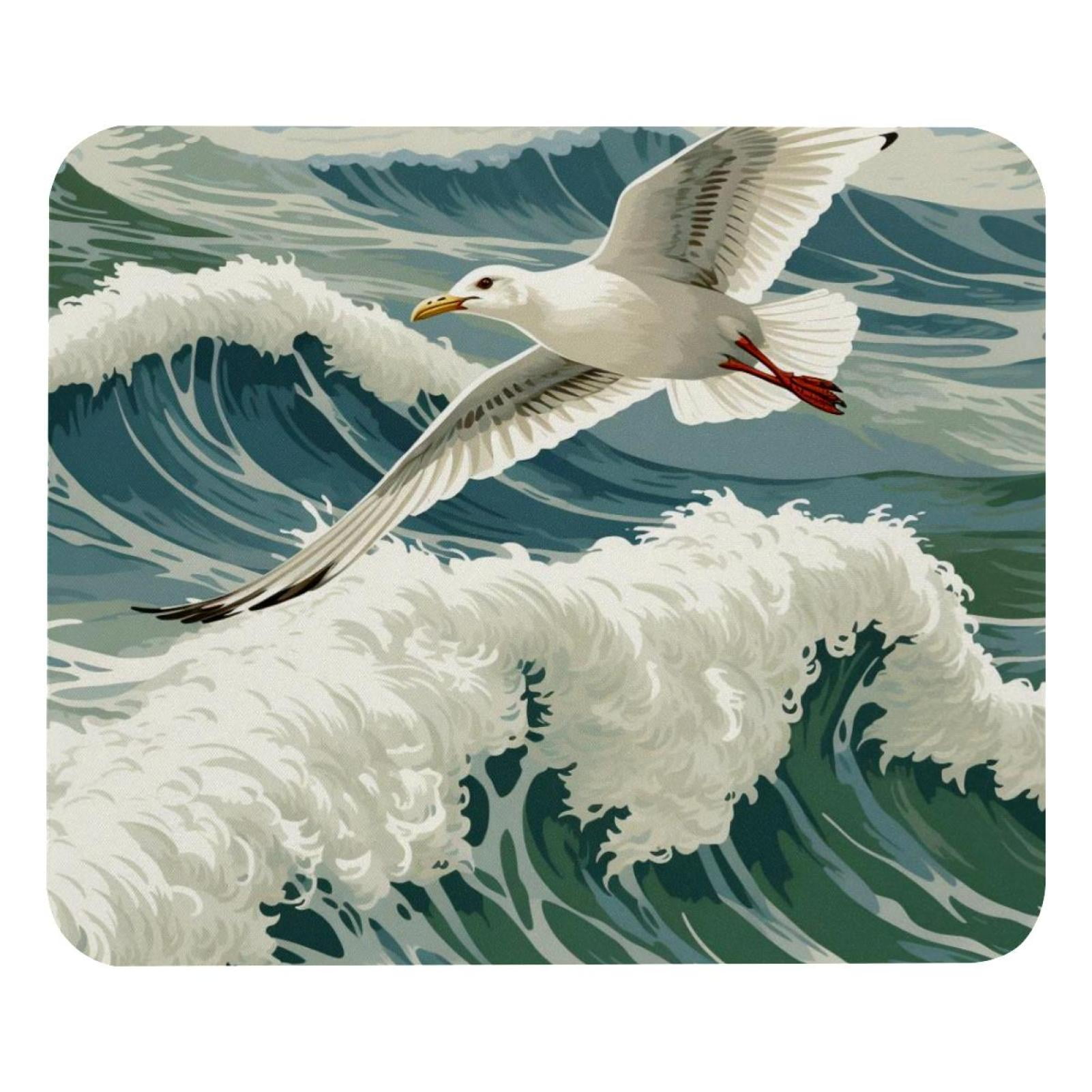 Seagull Gaming Mouse Pad, Desk Mat, Square 8.3x9.8 Inch Non-Slip Rubber ...
