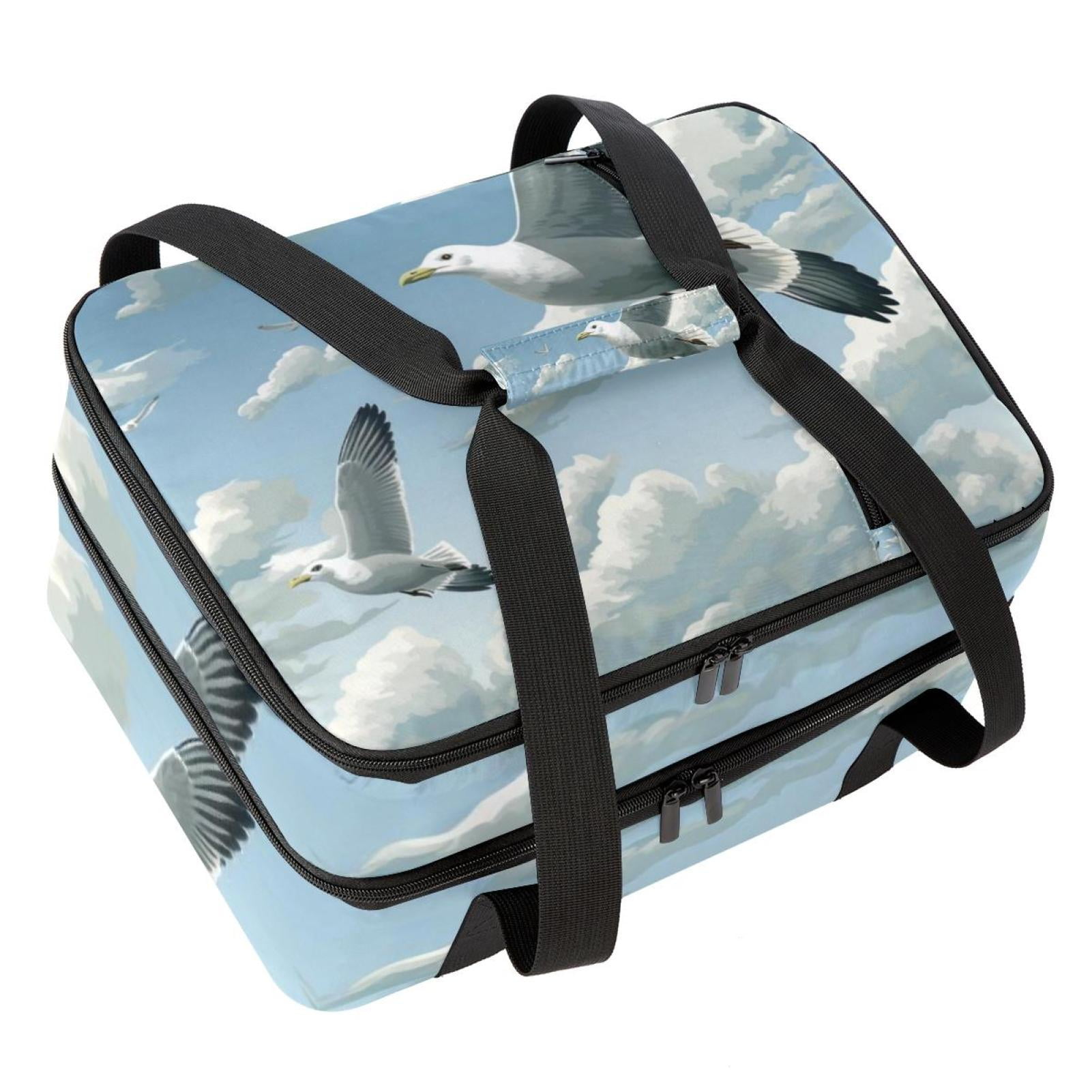 Seagull Insulated Double Layered Lunch Bag with Two Compartments, Large ...