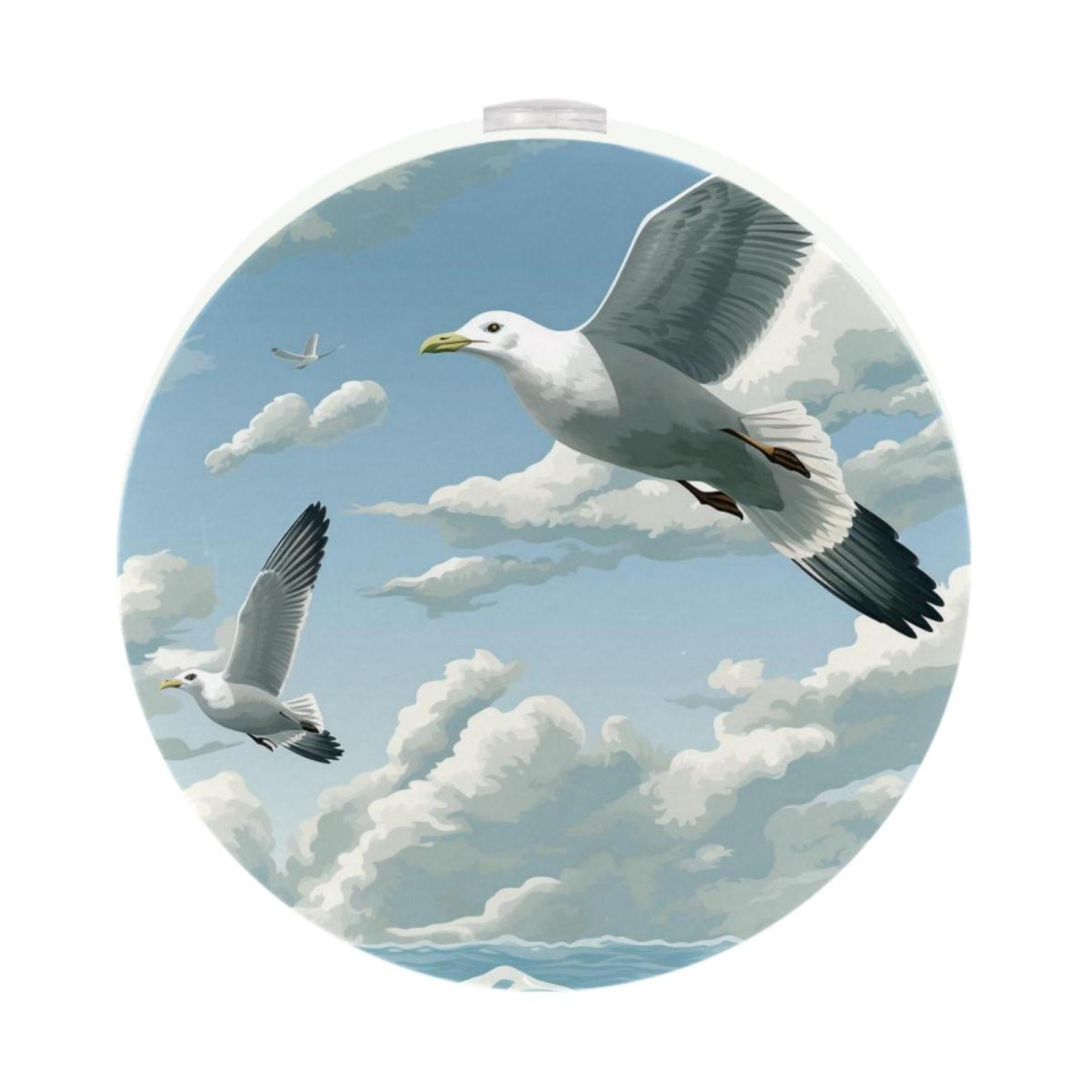 Seagull LED Round Night Light - 2 Pack, Plug-in Motion Sensor Wall Lamp ...