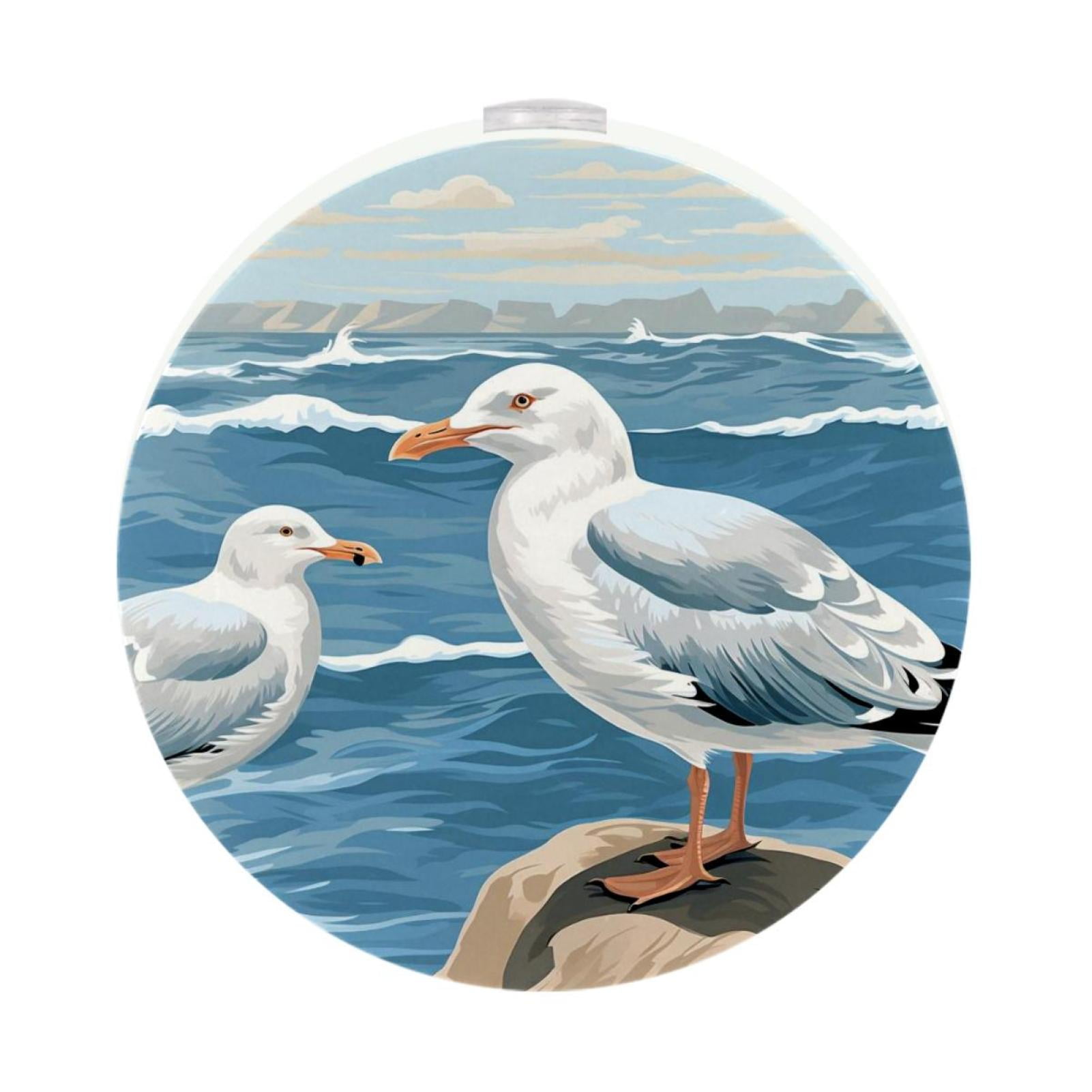Seagull LED Round Night Light-2PCS, Energy-Efficient Plug-in Ambient ...