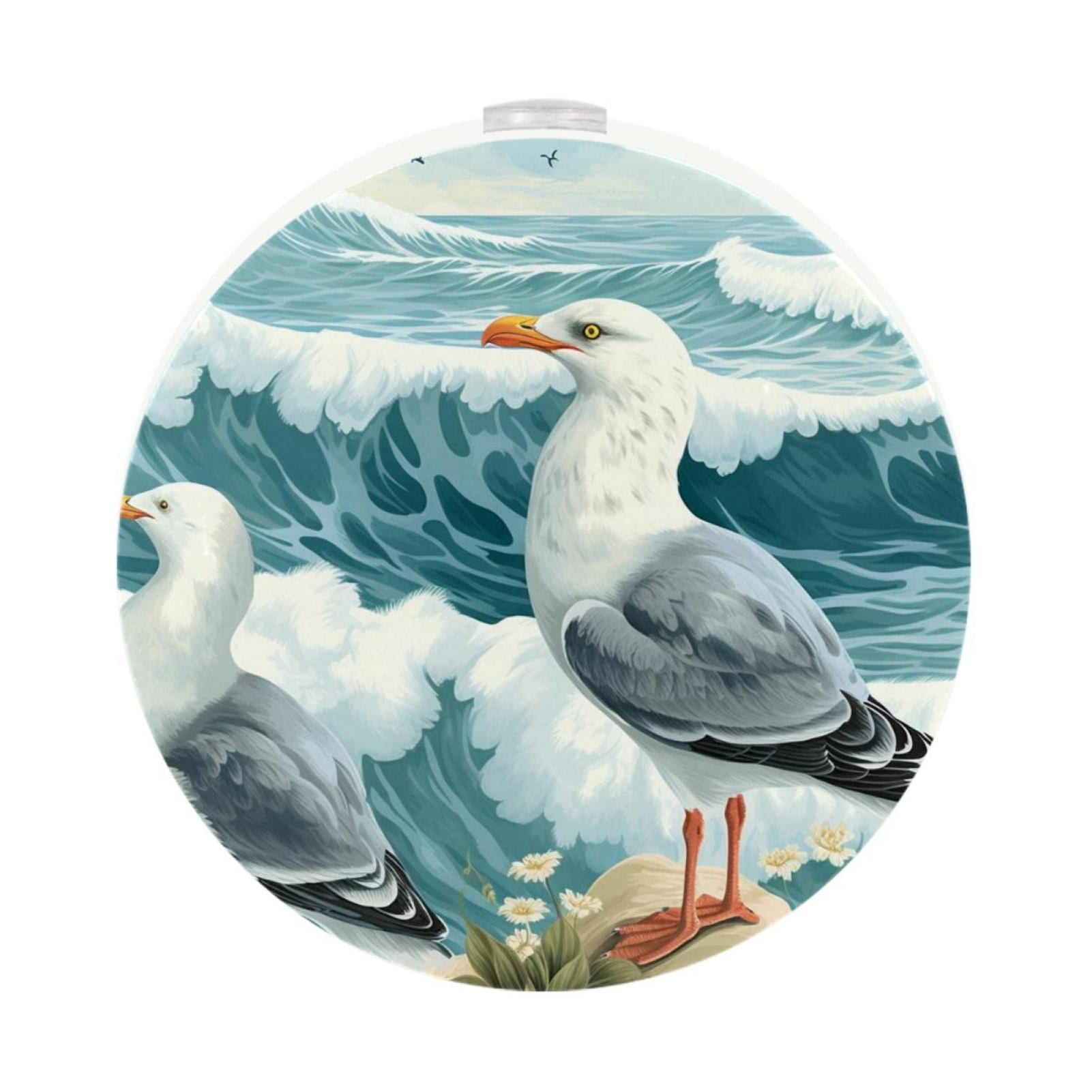 Seagull LED Round Night Light-2PCS, Energy Efficient Plug-in Wall Lamp ...