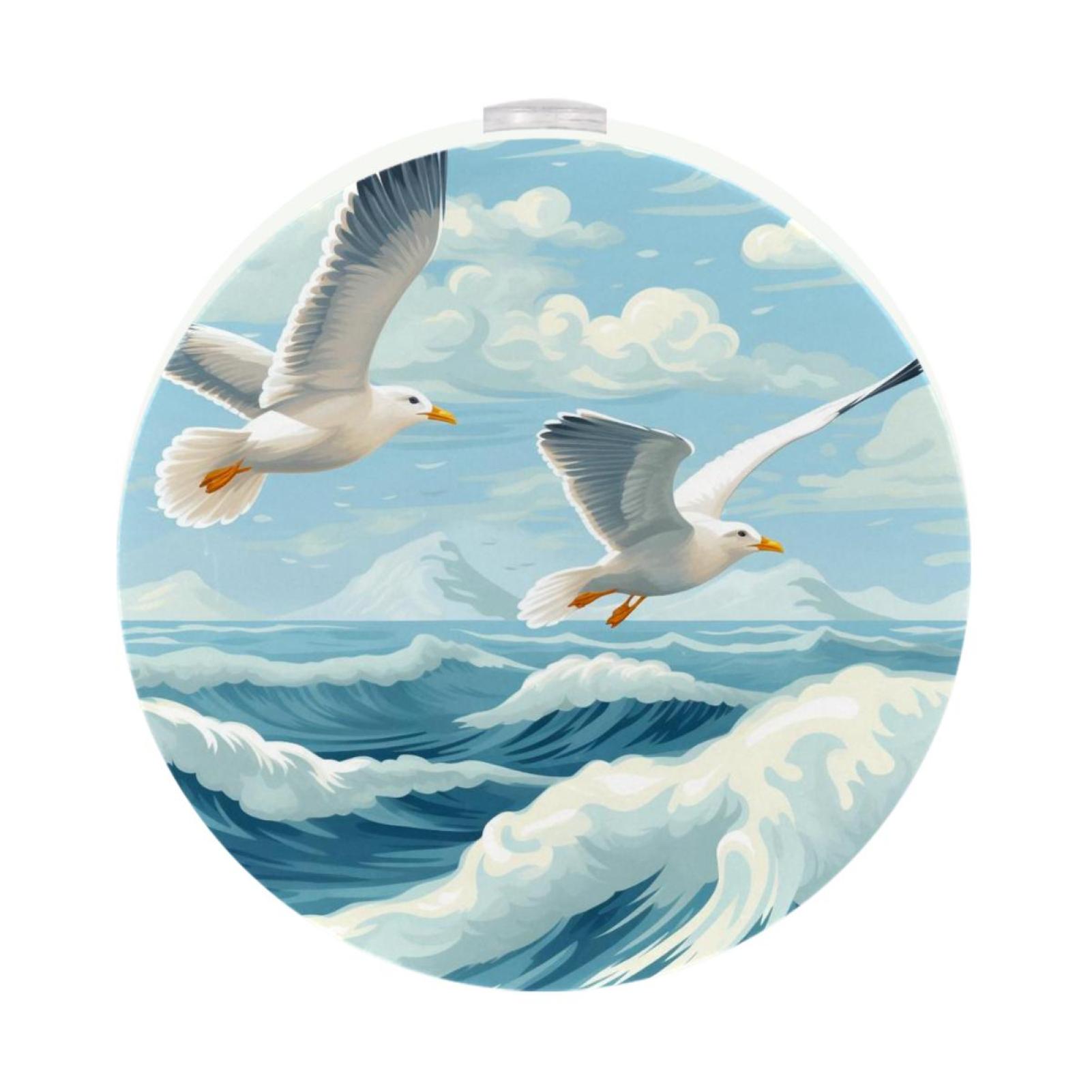 Seagull LED Round Night Light-2PCS, Plug-in Auto Dusk to Dawn Sensor ...