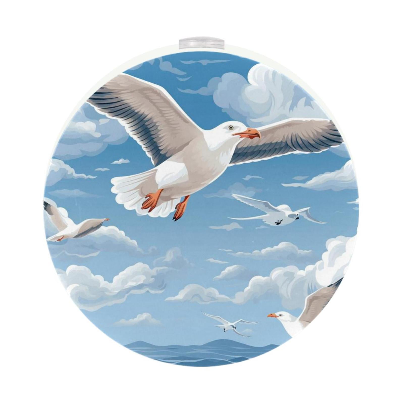 Seagull LED Round Night Light-2PCS, Plug-in Dusk to Dawn Sensor Wall ...