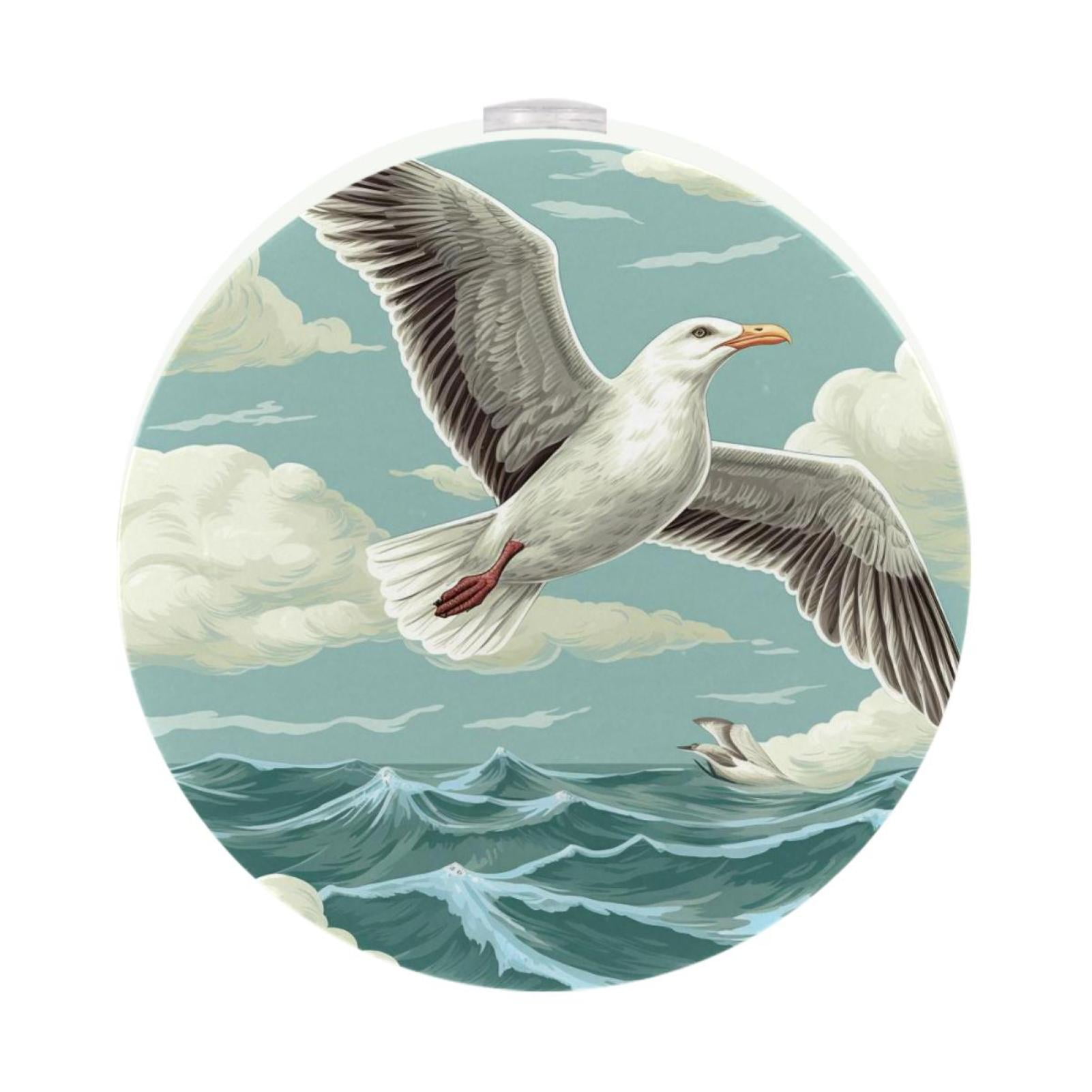 Seagull LED Round Night Light-2PCS, Plug-in Dusk to Dawn Sensor Wall ...