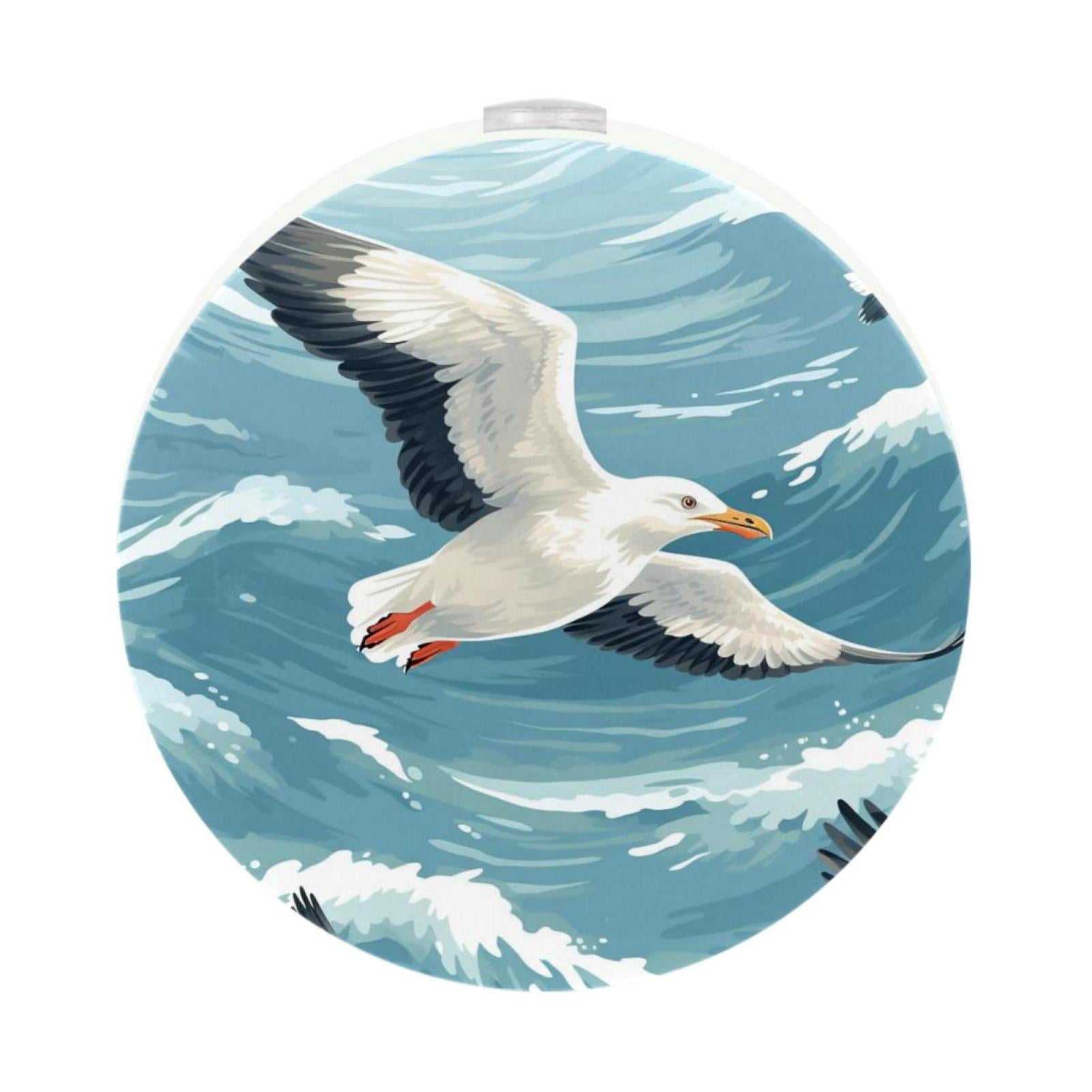 Seagull LED Round Night Light-2PCS, Plug-in Wall Lamp with Dusk to Dawn ...