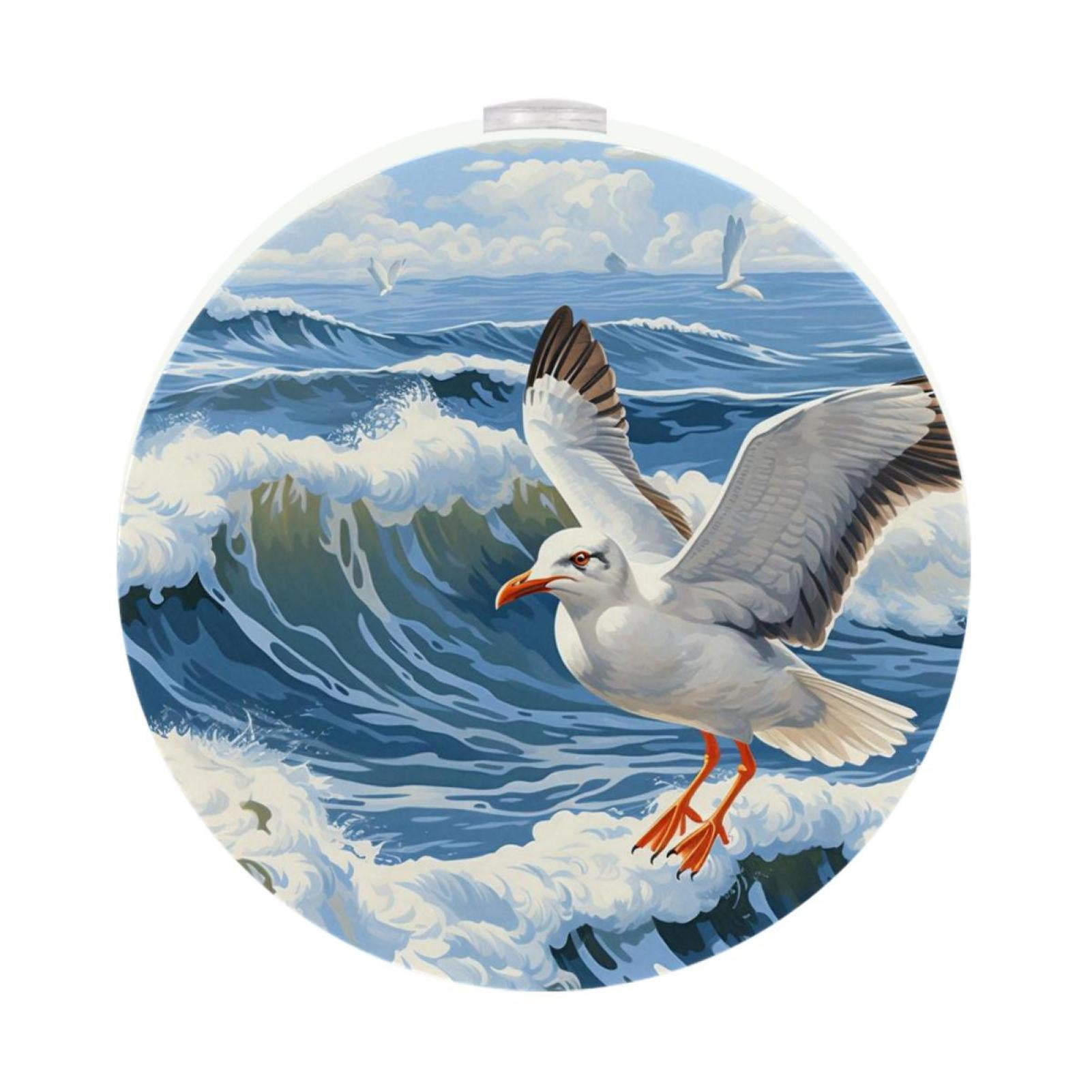 Seagull LED Round Night Light-2PCS for Nursery and Bedroom, Plug-in ...