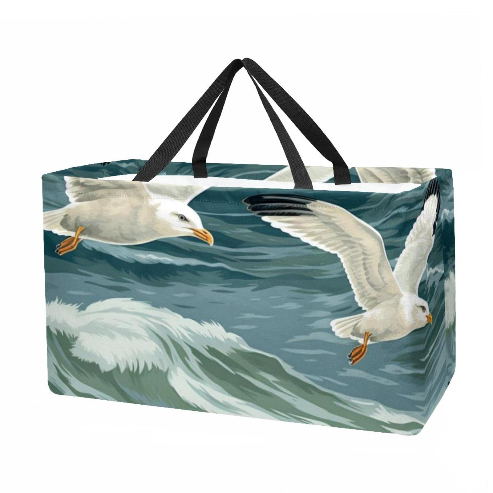 Seagull Large Capacity Foldable Oxford Cloth Picnic Basket - Reusable ...