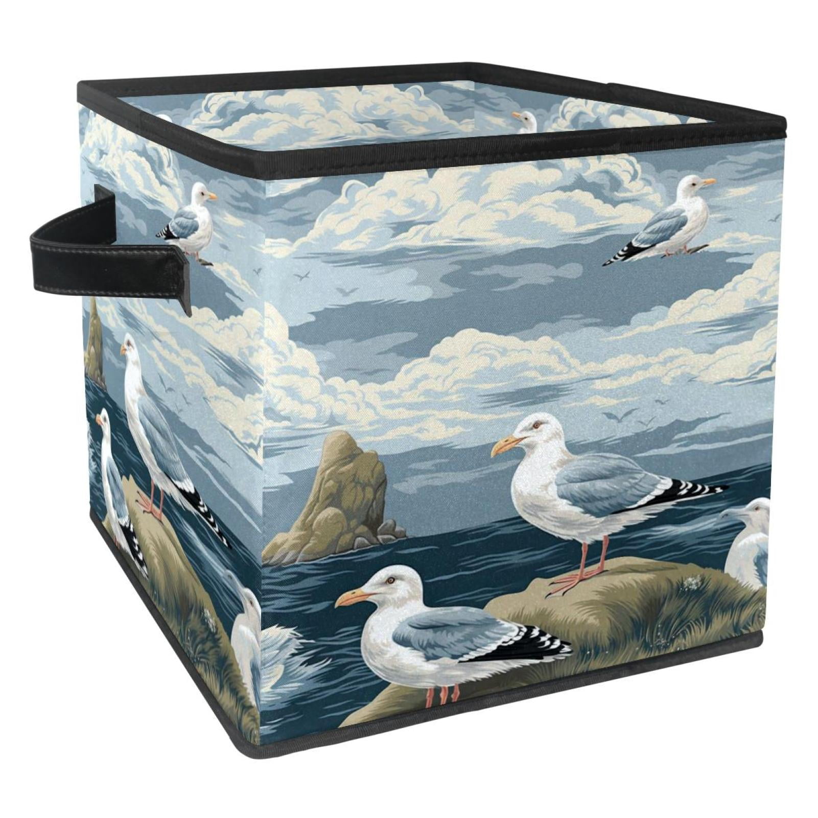 Seagull Large Capacity Foldable Storage Basket with Handle 10.8"x10.5 ...