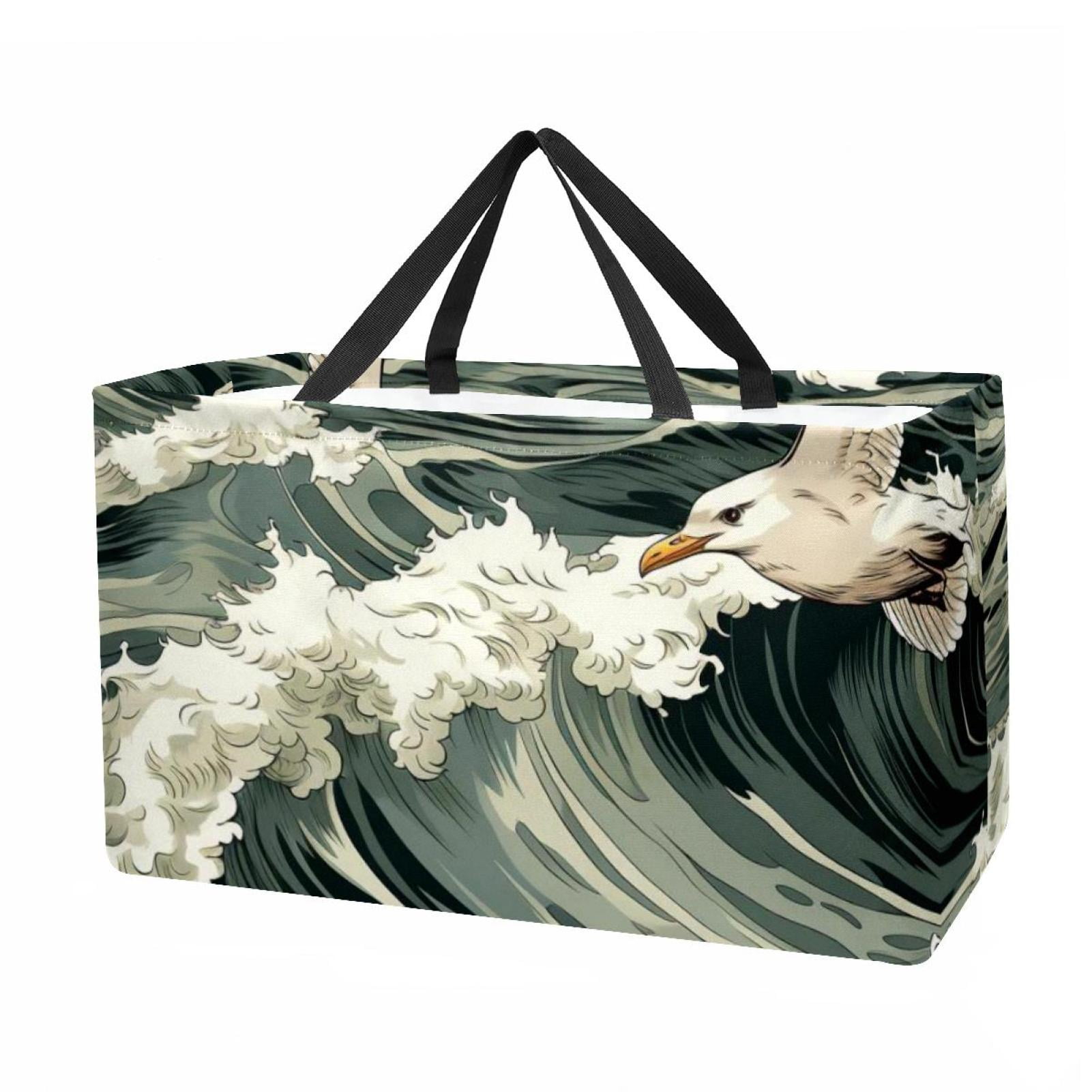 Seagull Large Capacity Reusable Beach Bag with Storage Bins and ...