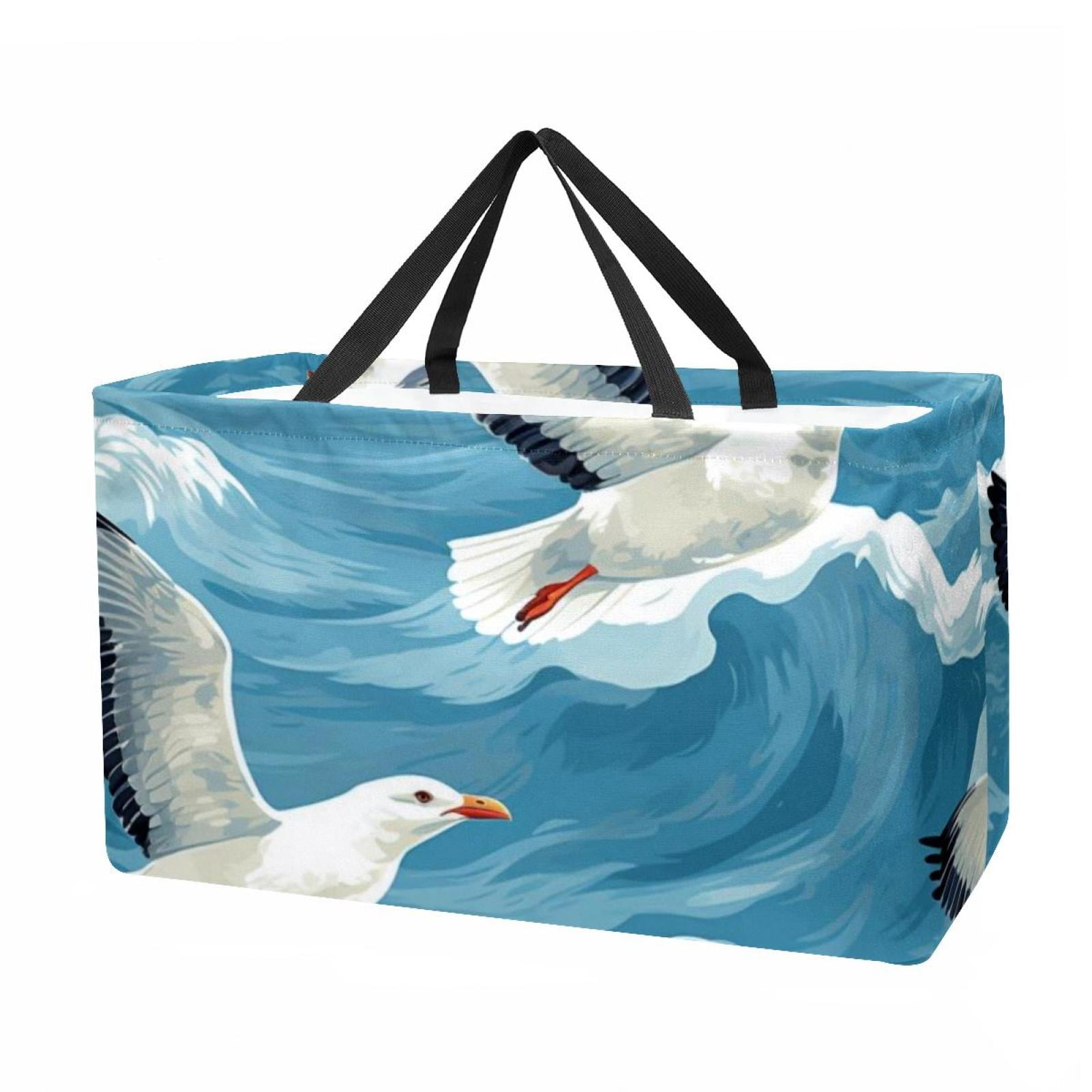 Seagull Large Capacity Reusable Beach Bag with Storage Bins and ...