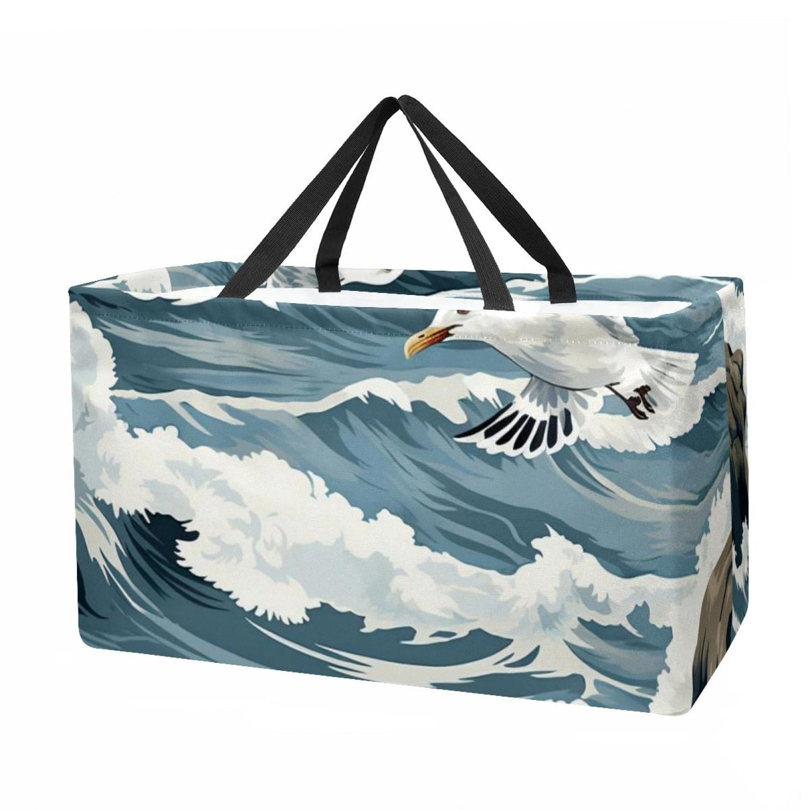 Seagull Large Capacity Reusable Foldable Oxford Cloth Storage Basket ...