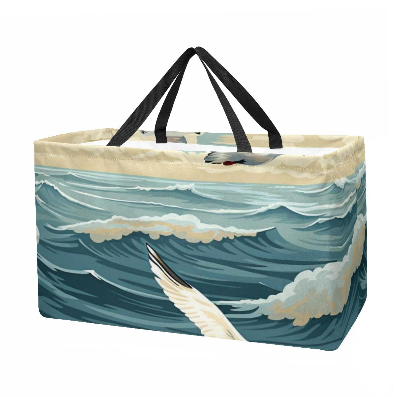 Seagull Large Capacity Reusable Oxford Cloth Grocery Basket - Foldable ...