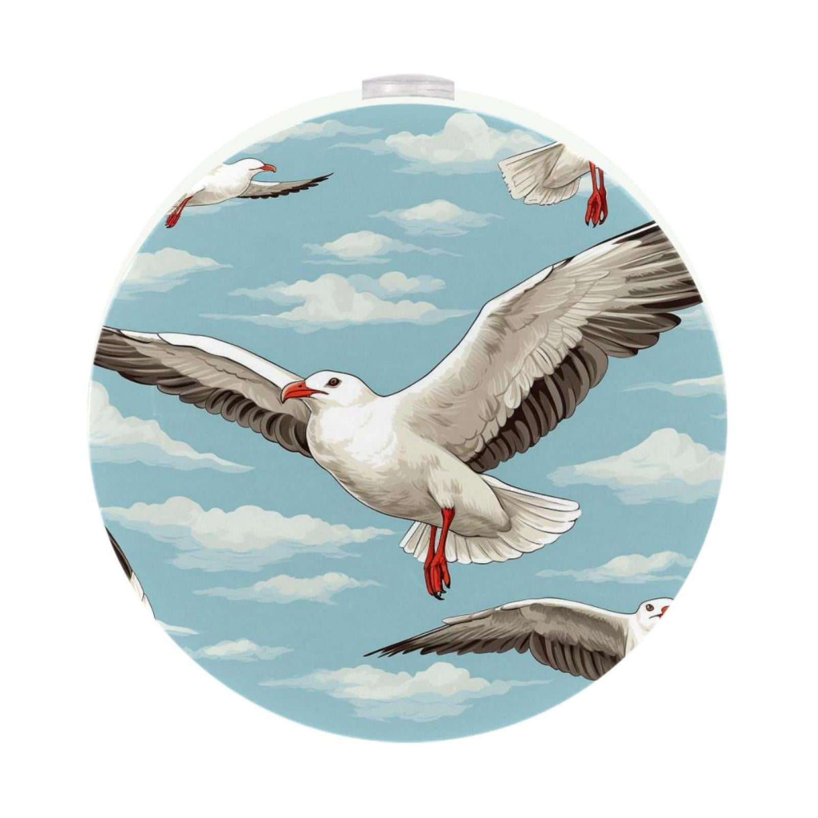 Seagull Led Round Night Light-2pcs Set, Battery Powered Mini Portable ...