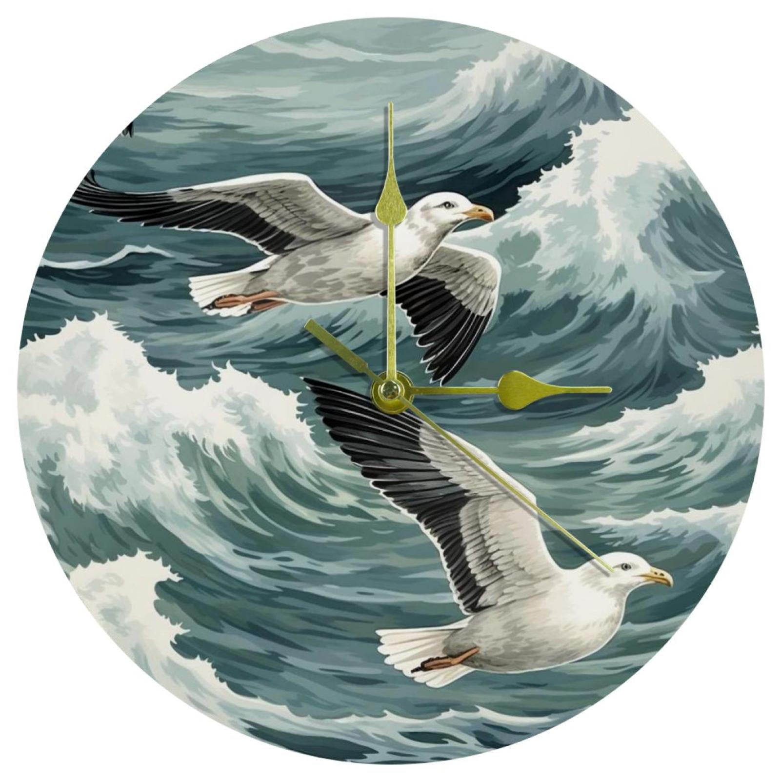 Seagull Modern Acrylic Circular Wall Clock - Sleek Timepiece for ...