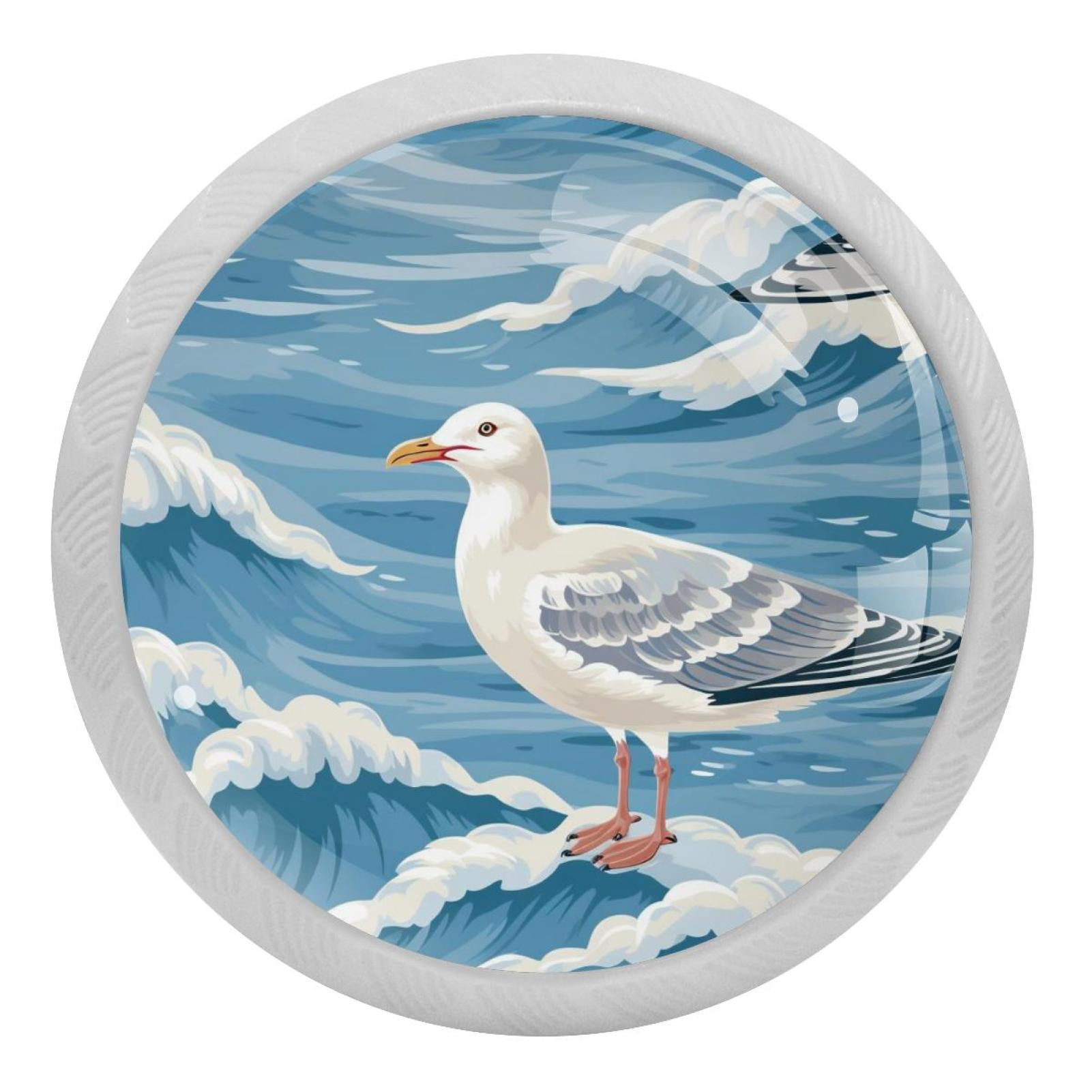 Seagull Pattern 4PCS Cabinet Knobs Pulls Fluorescent Drawer Handle ...