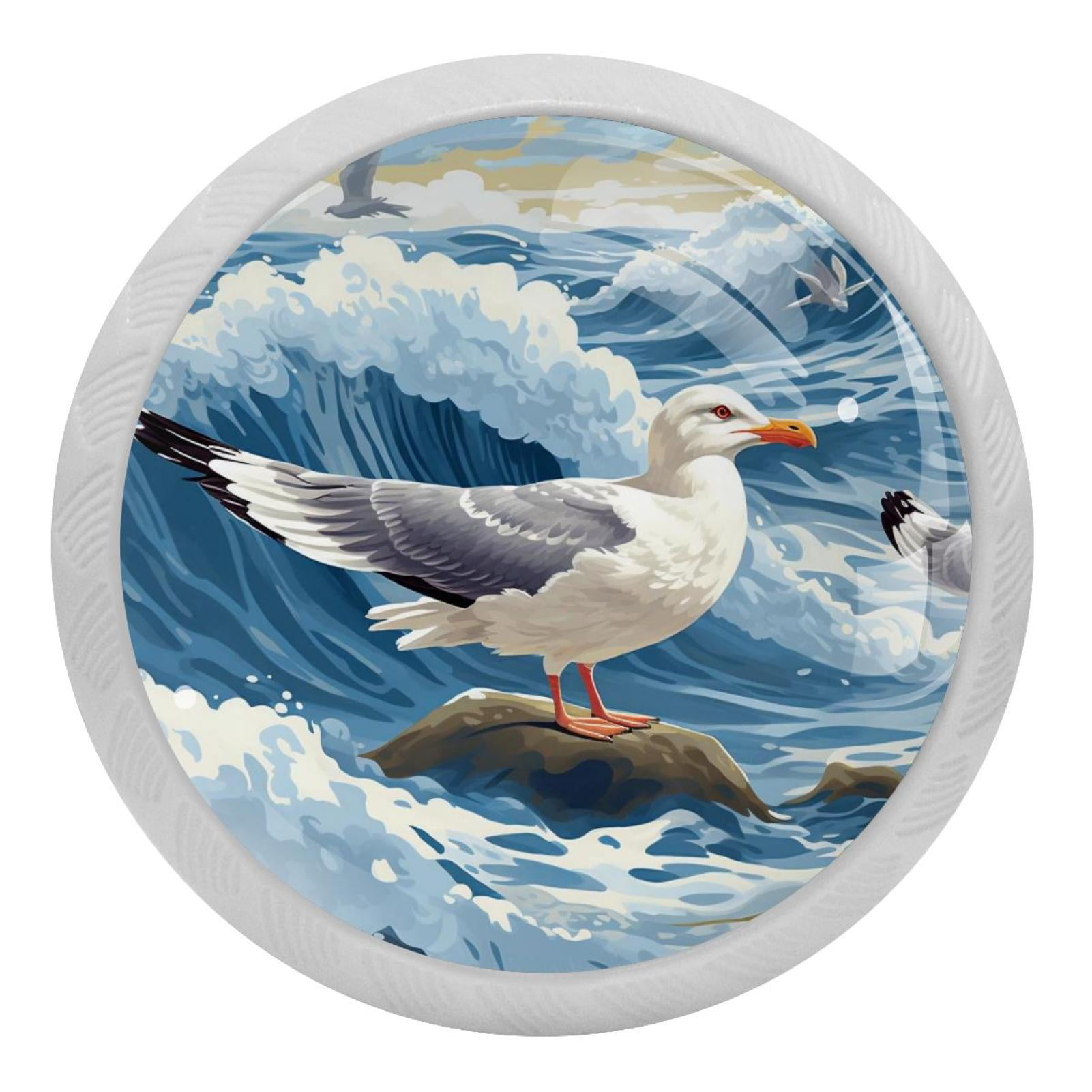 Seagull Pattern 4PCS Cabinet Knobs Pulls Fluorescent Drawer Handle ...