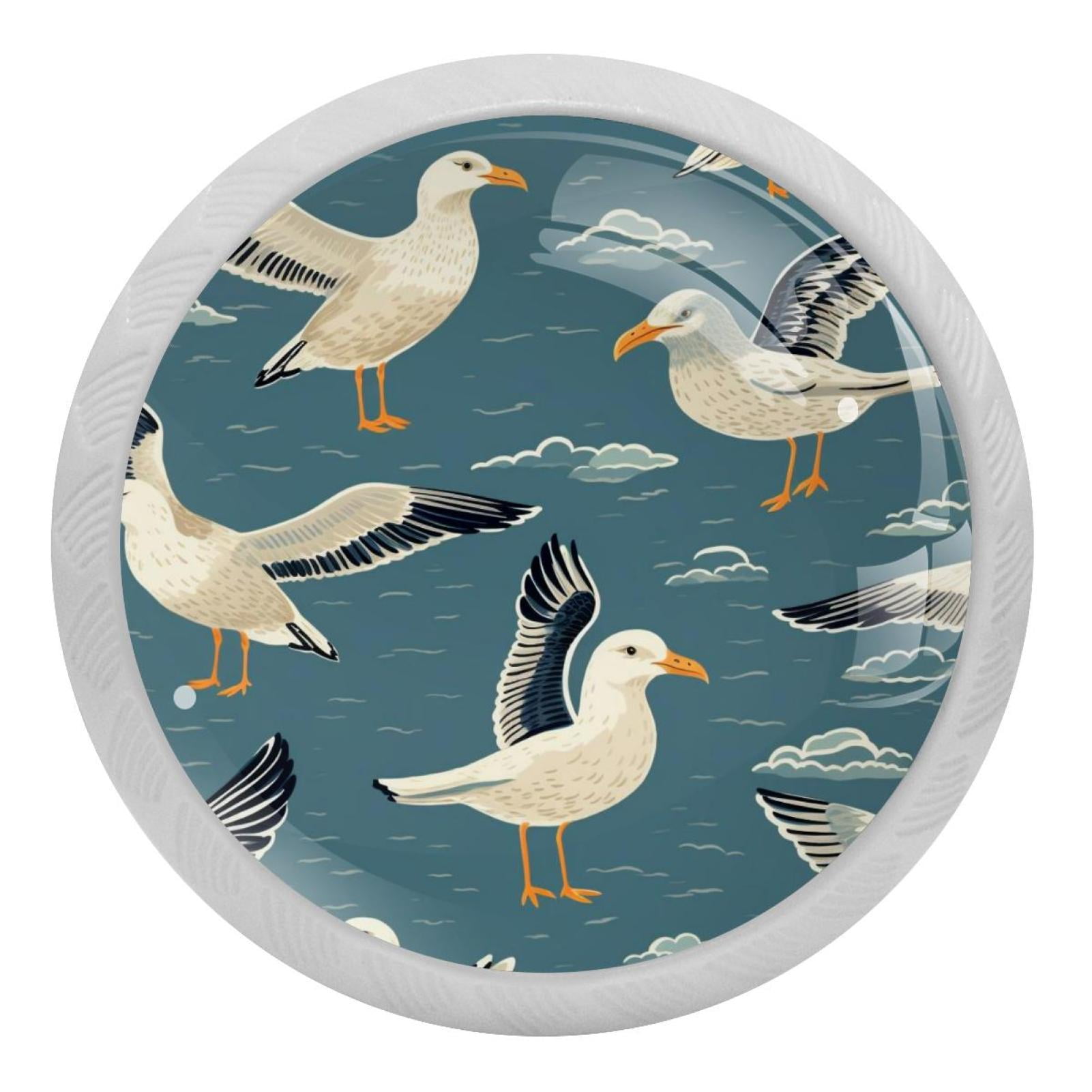 Seagull Pattern 4PCS Cabinet Knobs Pulls Fluorescent Drawer Handle ...