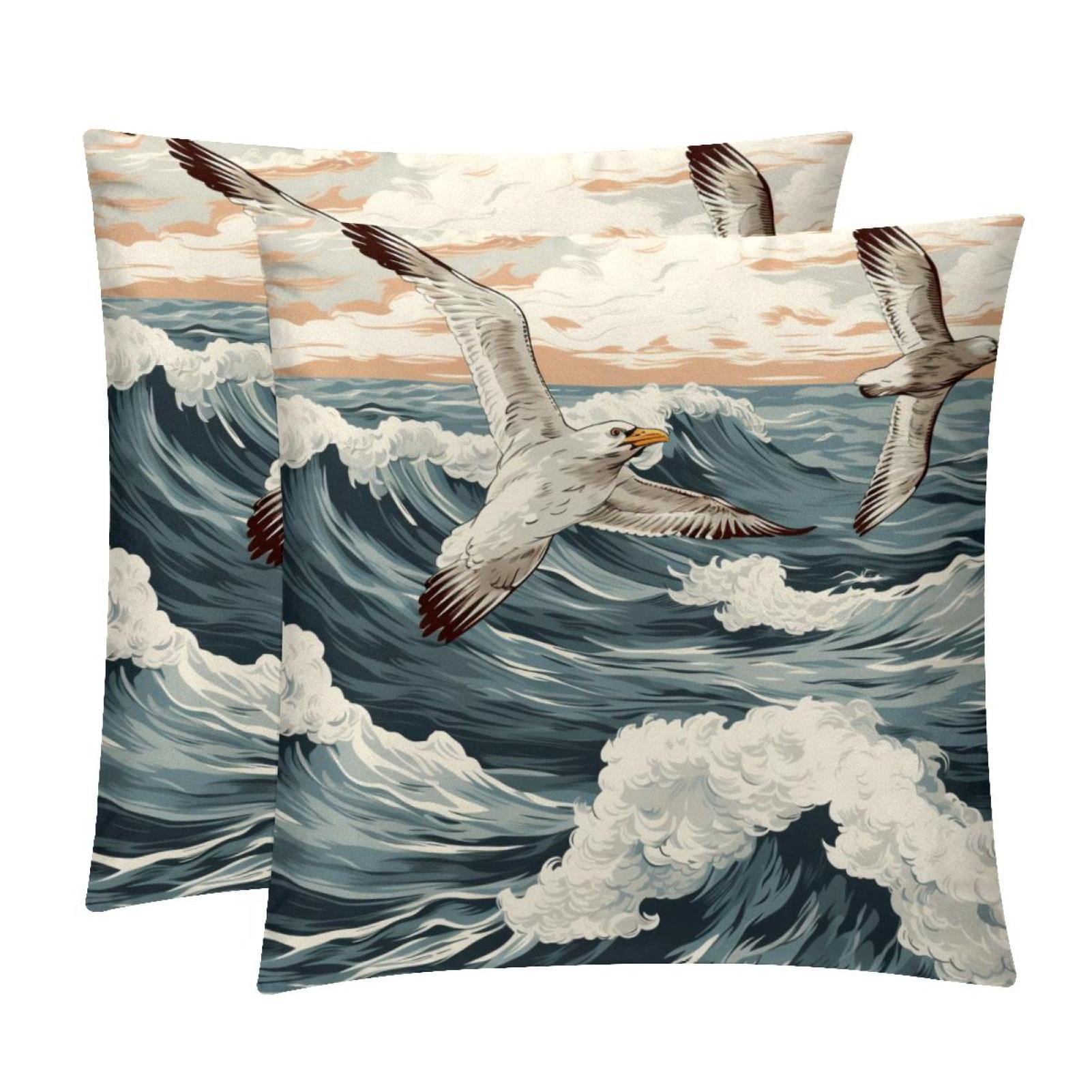 Seagull Patterns for Home Decor, Covers Available in 16x16, 18x18, and ...