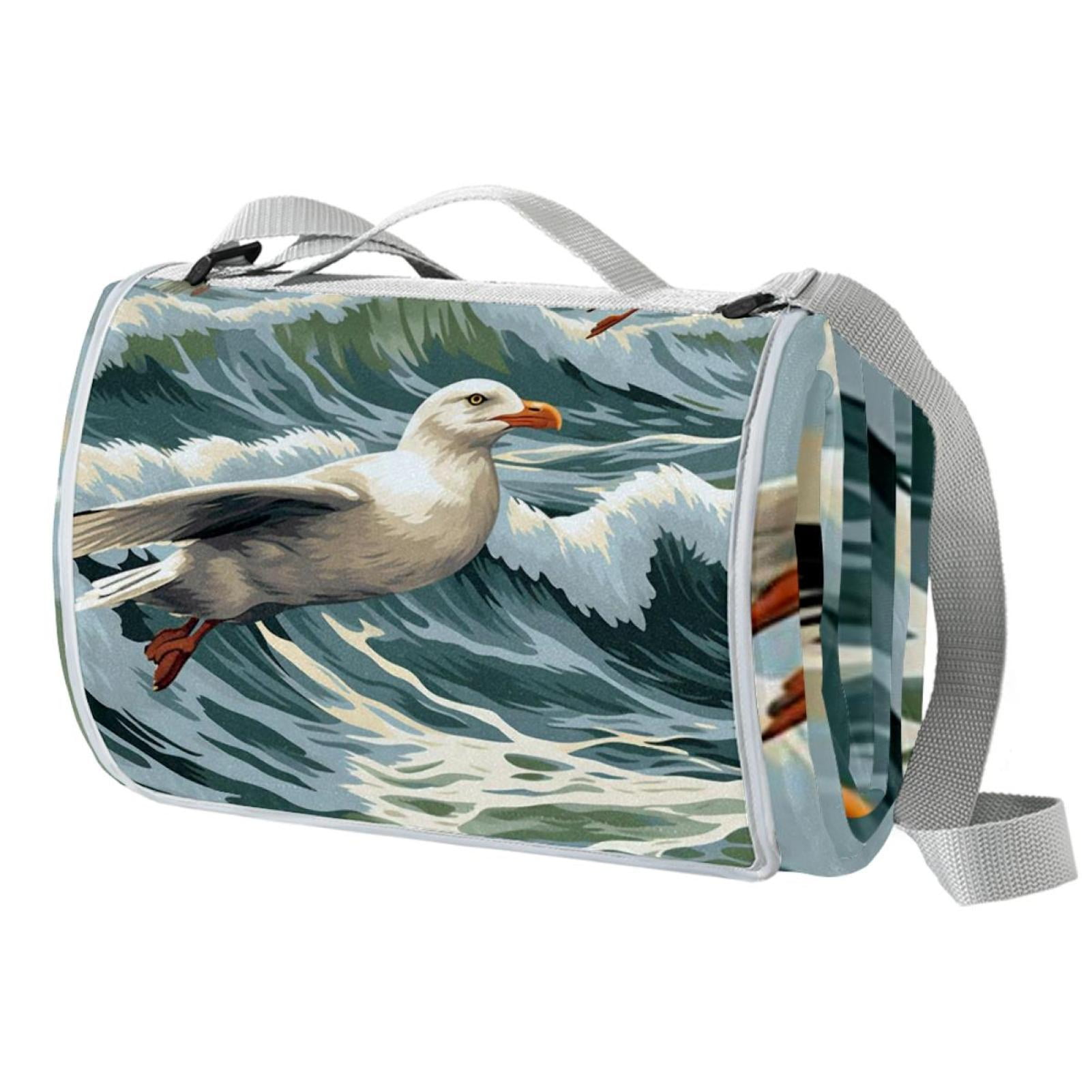 Seagull Portable Canvas Picnic Blanket Waterproof Backing for Outdoor ...