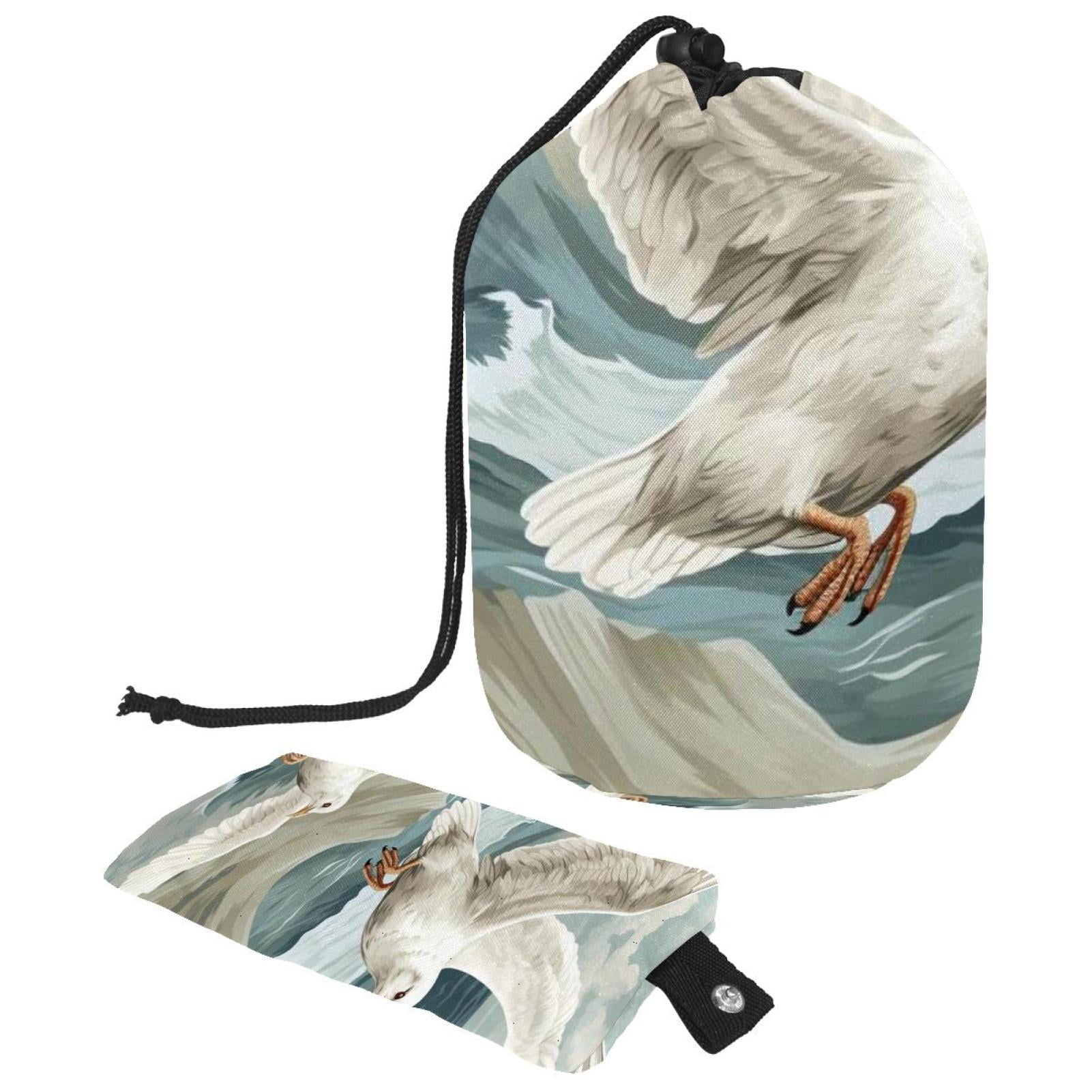Seagull Portable Drawstring Foldable Travel Laundry Bag Wash Mesh ...