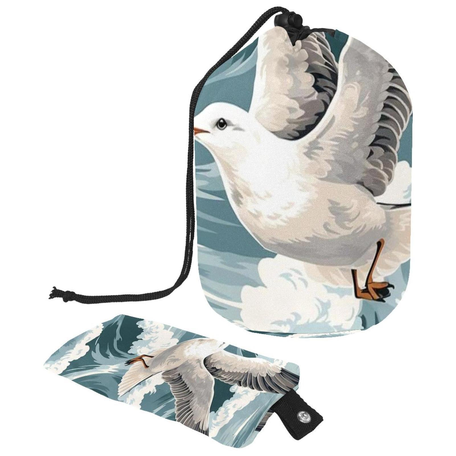 Seagull Portable Drawstring Foldable Travel Wash Bag with Mesh, Laundry ...