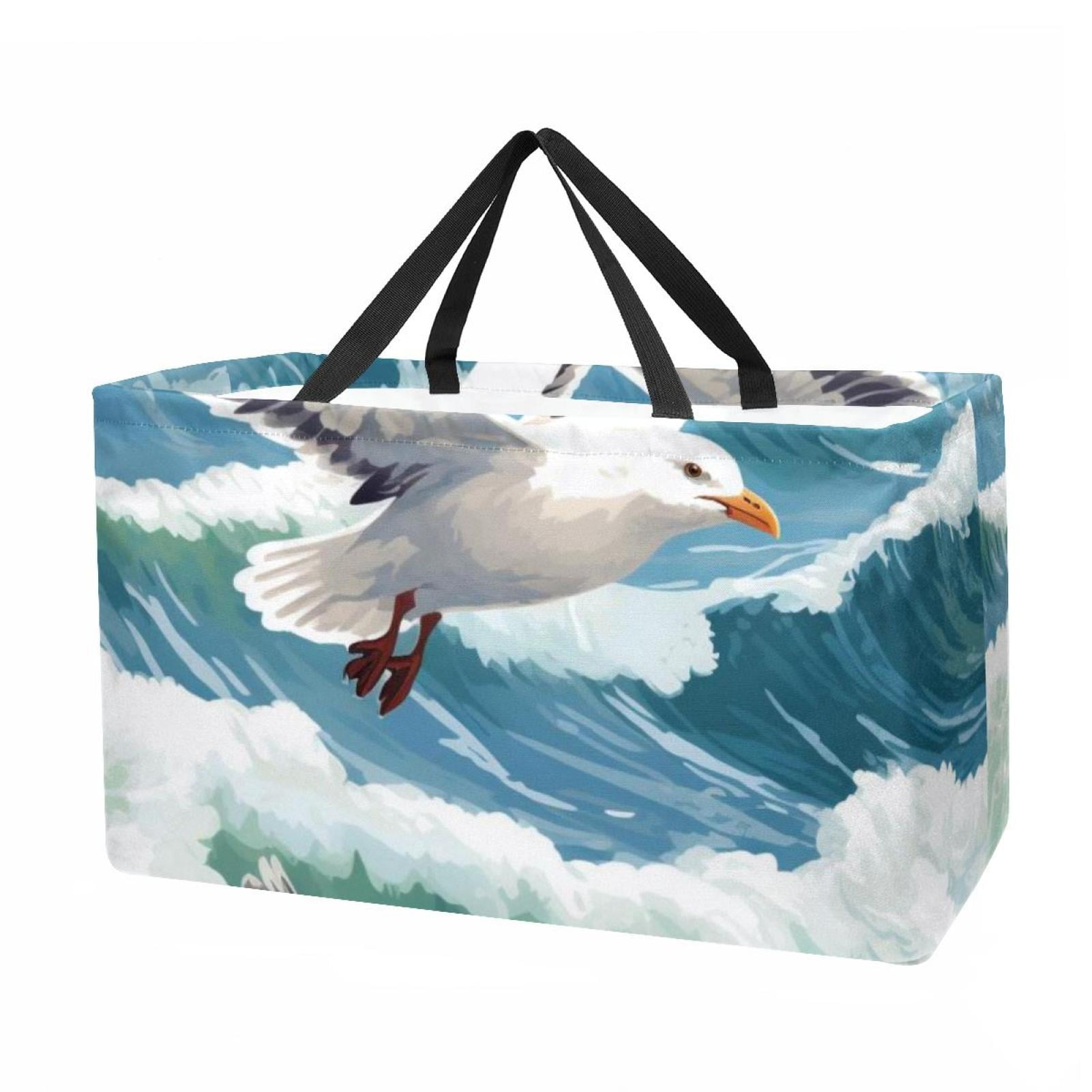 Seagull Reusable Large Capacity Foldable Grocery Bags and Shopping ...