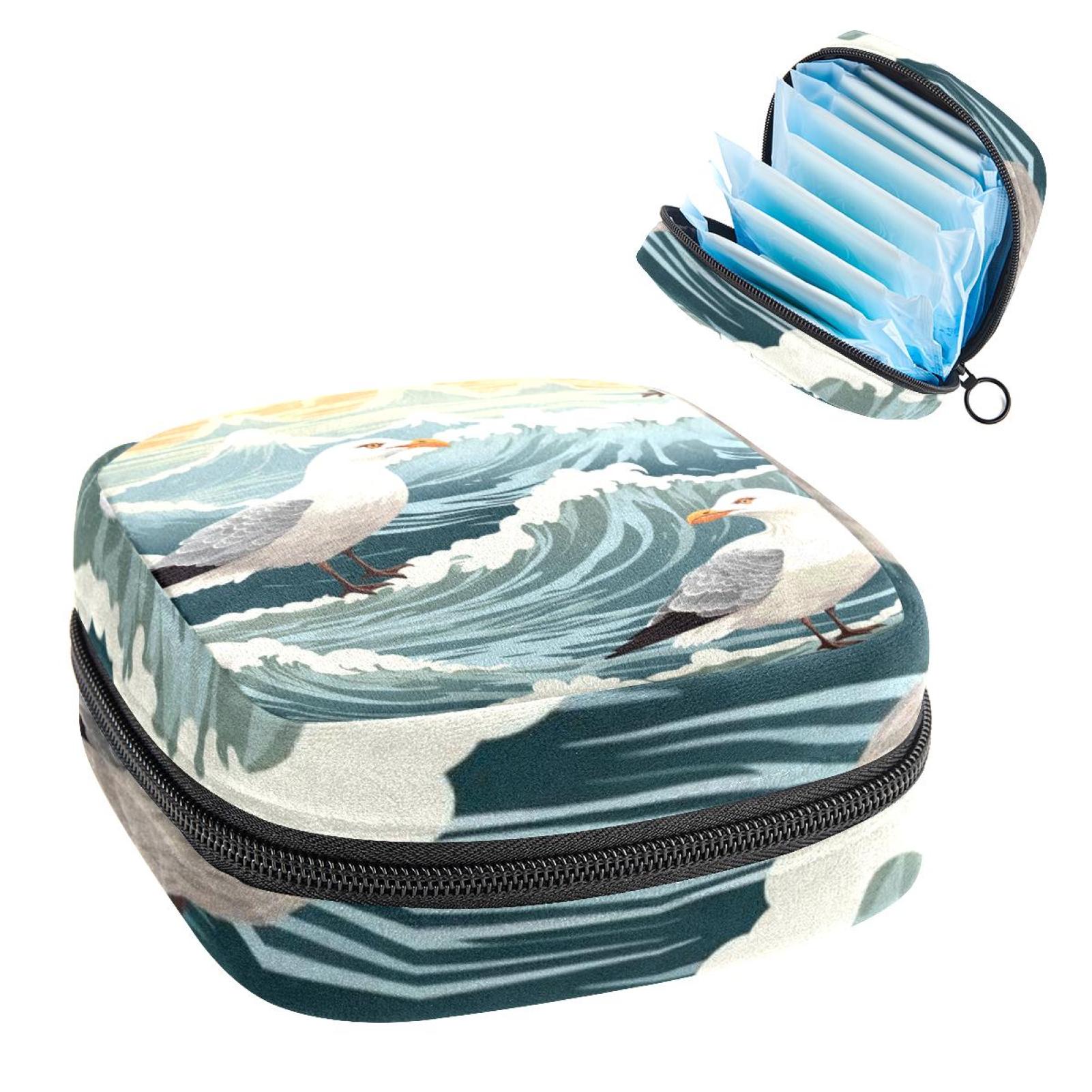 Seagull Sanitary Napkin Pouch Bag with Plush Fabric, Sponge, and Oxford ...