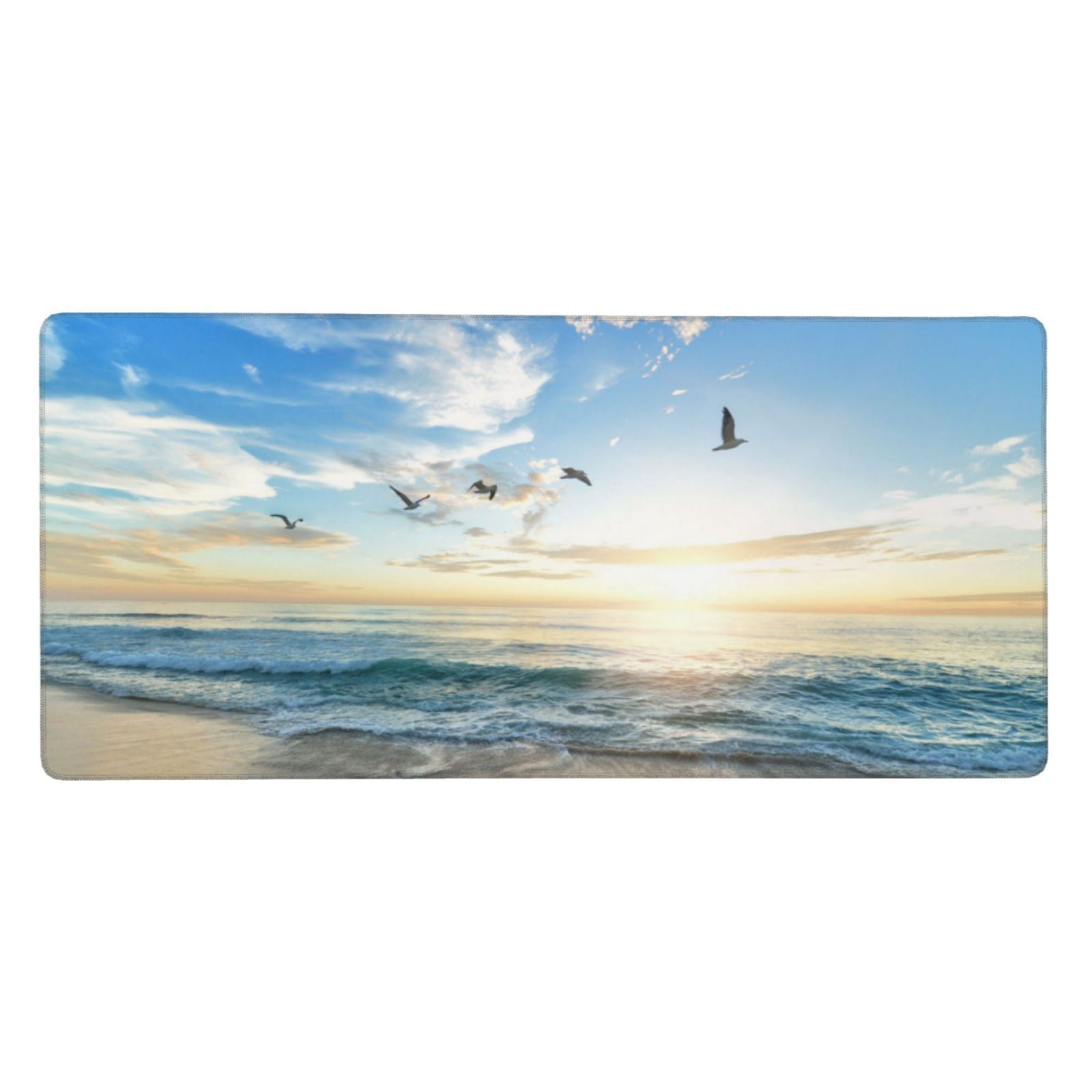 Seagull Sea Blue Sky White Clouds Mousepad Large Mouse Pad Desk Pad ...