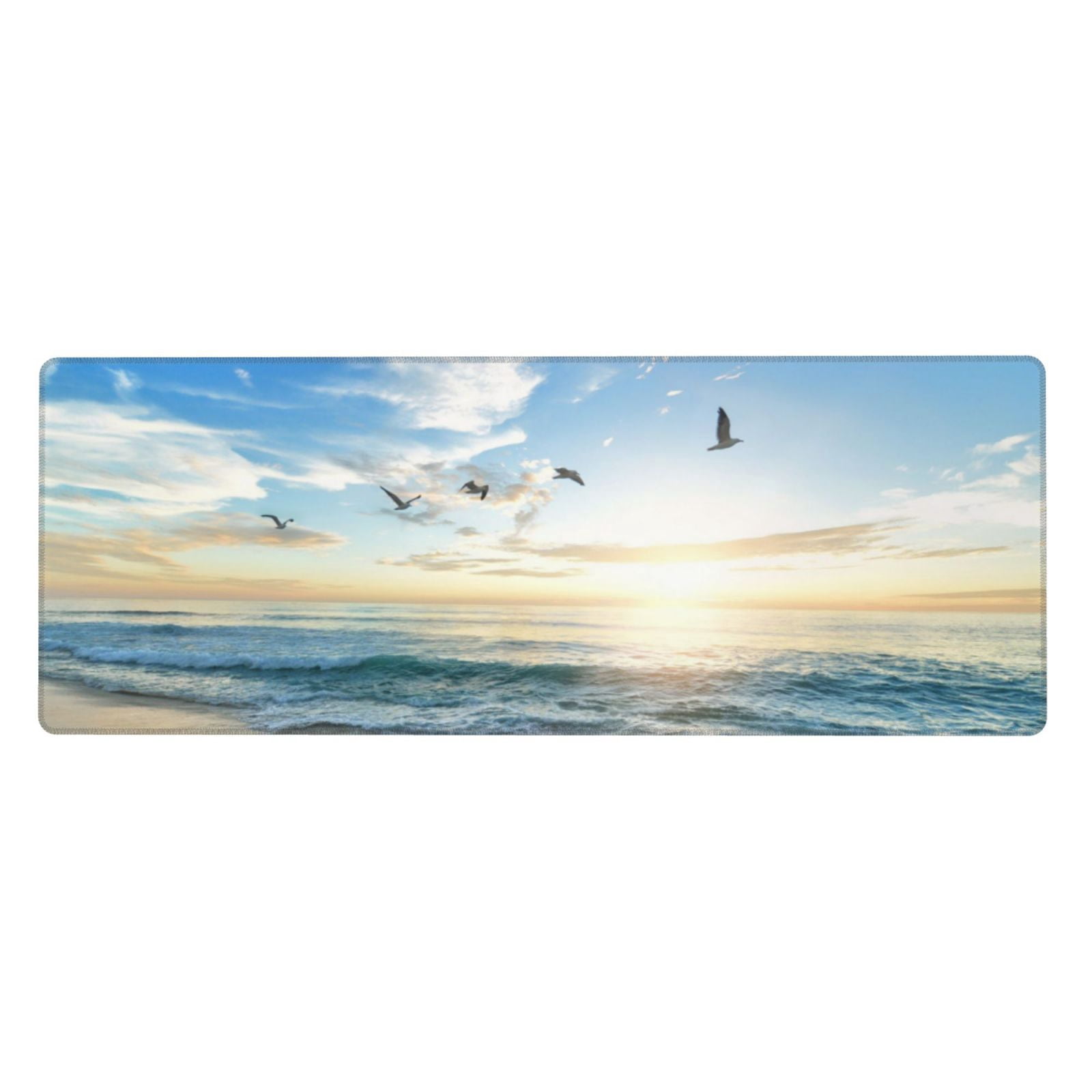 Seagull Sea Blue Sky White Clouds Mousepad Large Mouse Pad Desk Pad ...