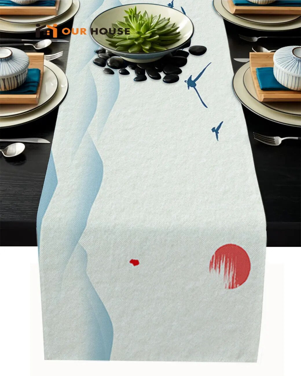 Seagull Sunset Beach Bird Wedding Home Party Table Runners Coffee Table ...