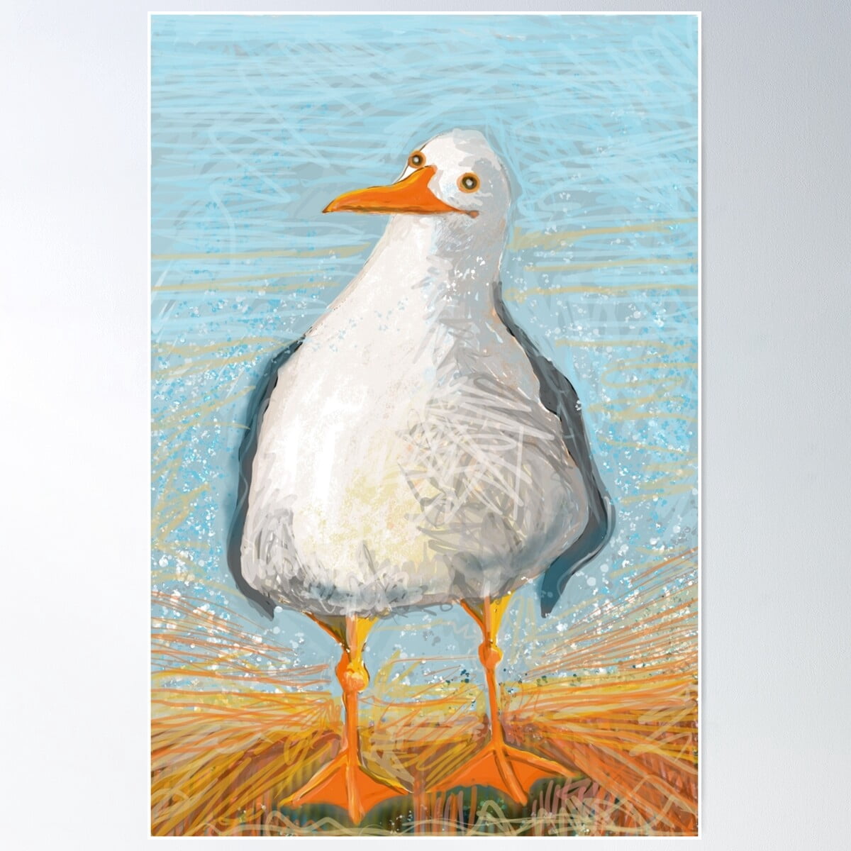 Seagull - The Chip Thief Poster Wall Art, Modern Wall Decor For Living ...