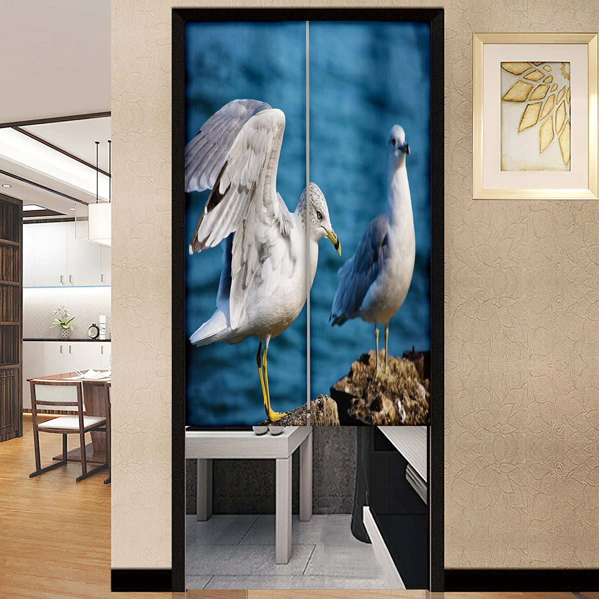 Seagull White Birds Japanese Door Curtain Adult Household Bathroom ...